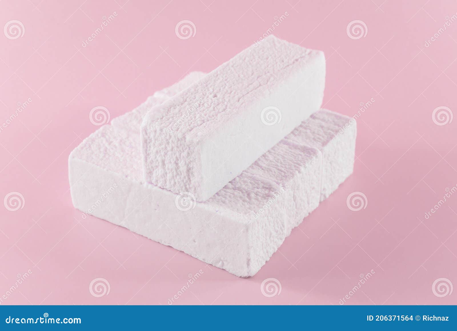 Sweet Pink Marshmallow Rectangular Shape in the Form of a Geometric ...