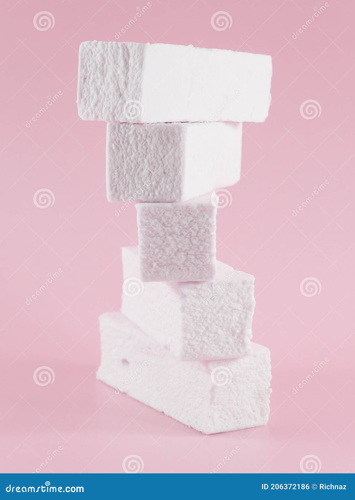 Sweet Pink Marshmallow Rectangular Shape in the Form of a Geometric ...