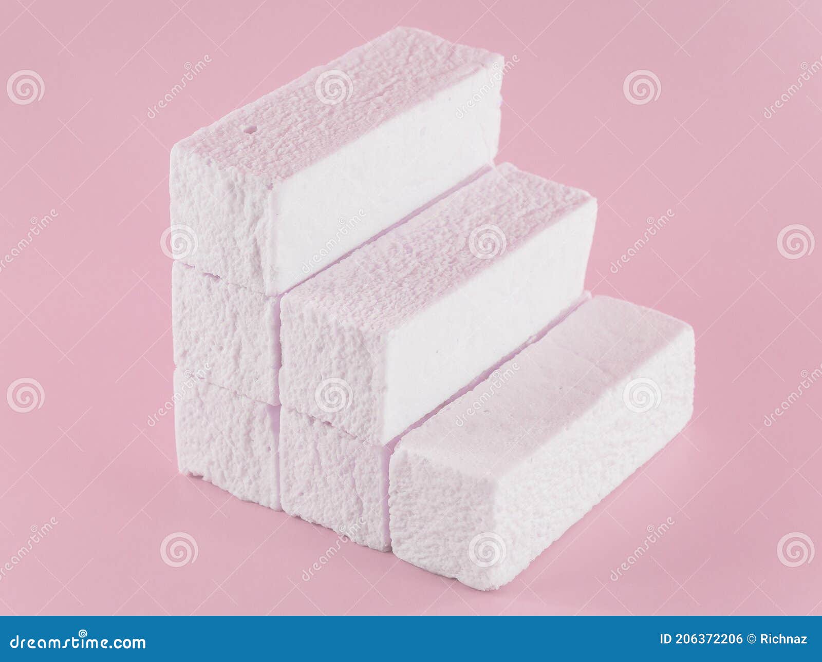 Sweet Pink Marshmallow Rectangular Shape in the Form of a Geometric ...