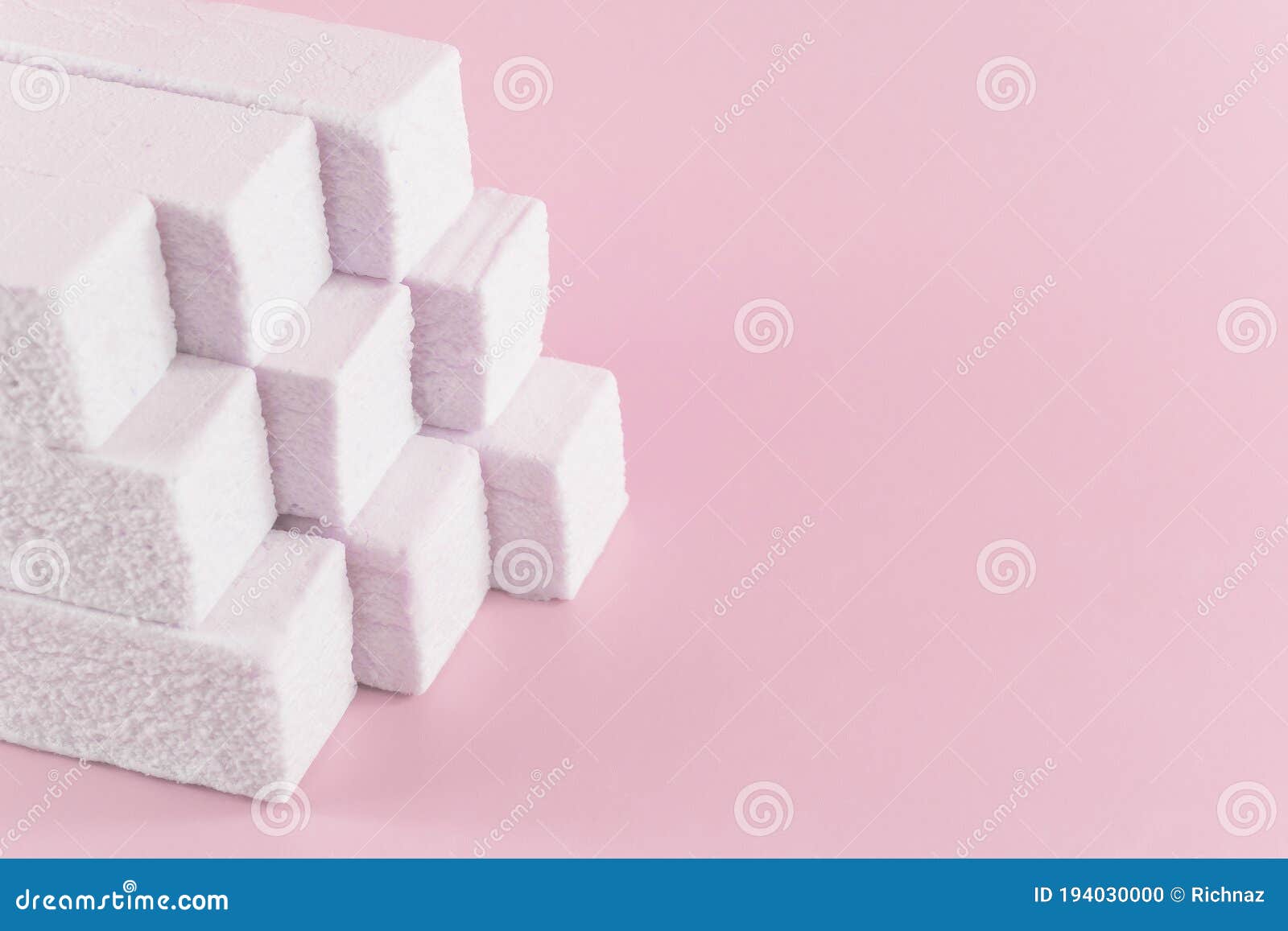 Sweet Pink Marshmallow Rectangular Shape in the Form of a Geometric ...