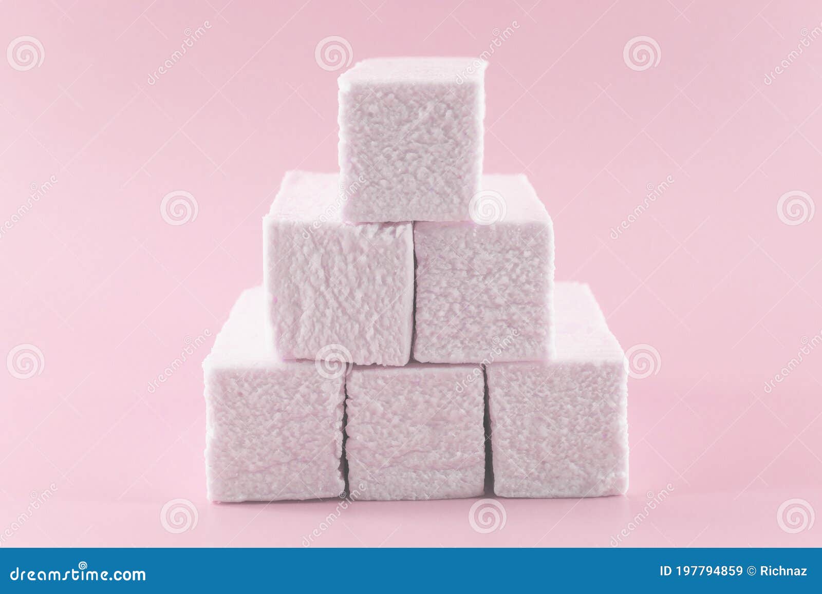 Sweet Pink Marshmallow Rectangular Shape in the Form of a Geometric ...