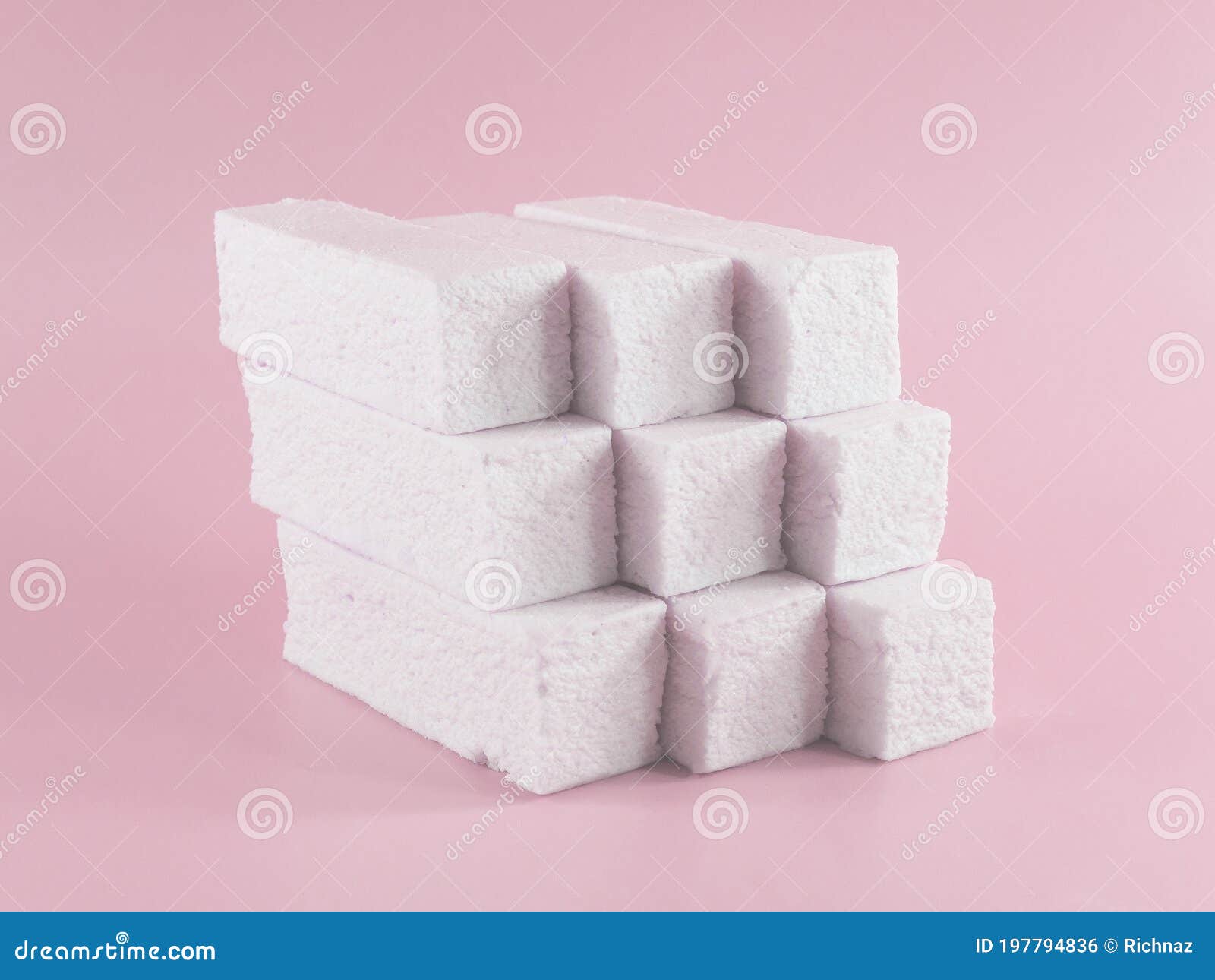 Sweet Pink Marshmallow Rectangular Shape in the Form of a Geometric ...