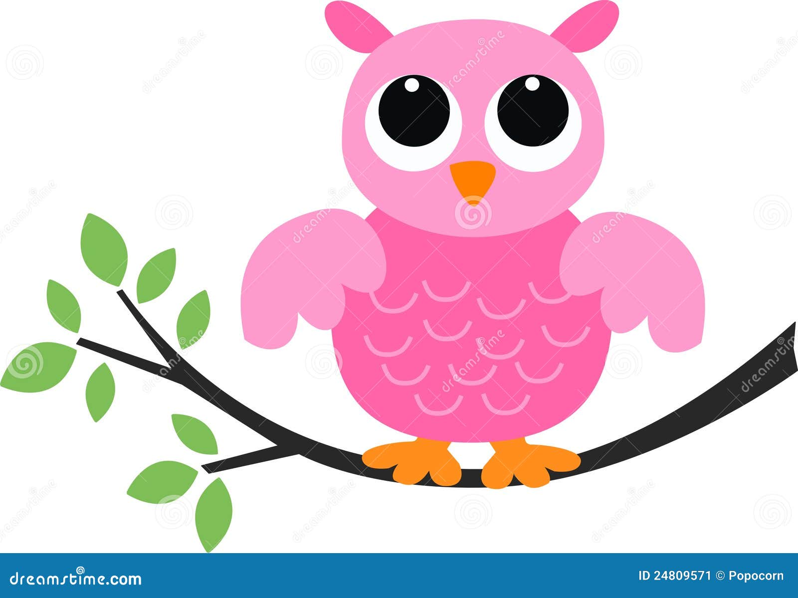 Pink Owl Cartoon