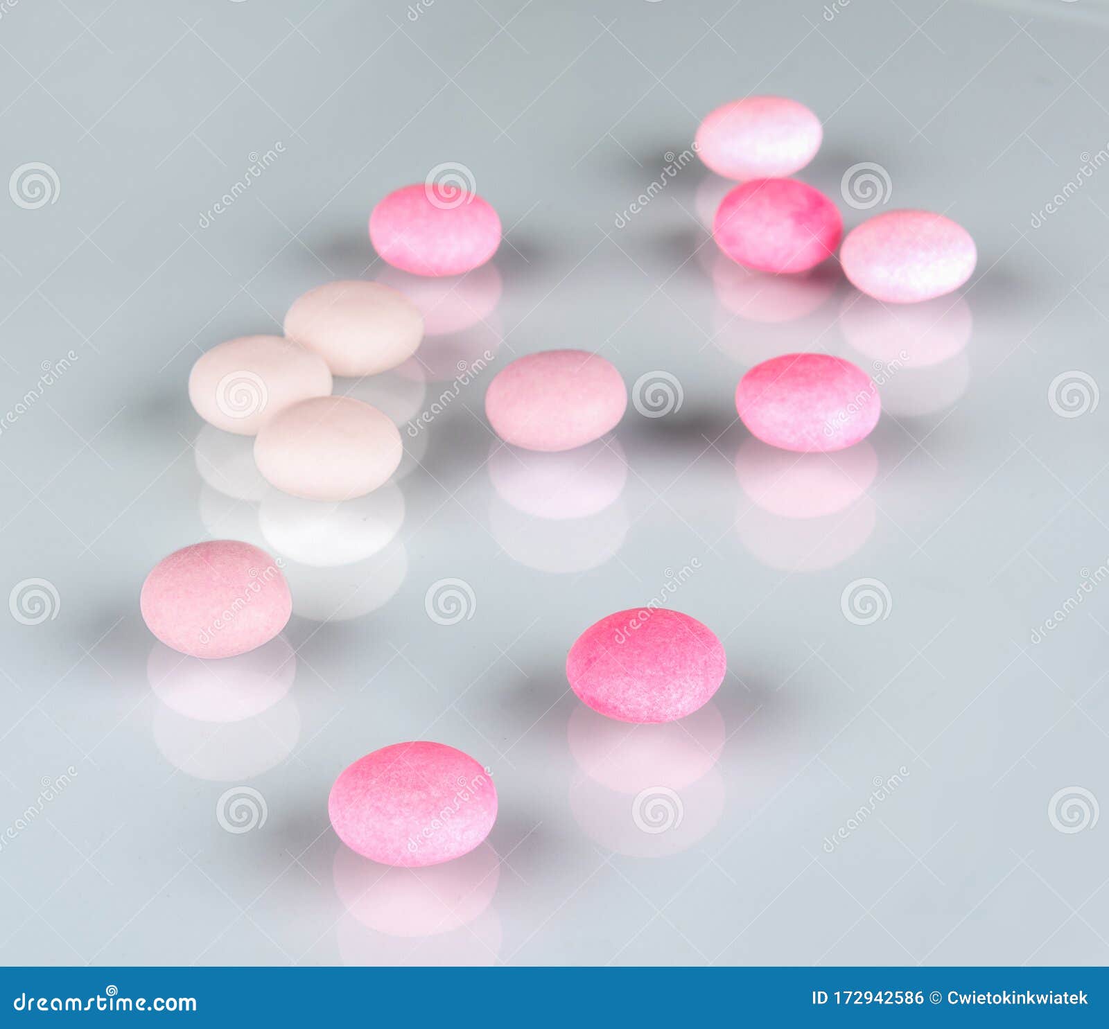 Sweet Pink Round Candies, Drops Stock Photo - Image of soft, sugary ...