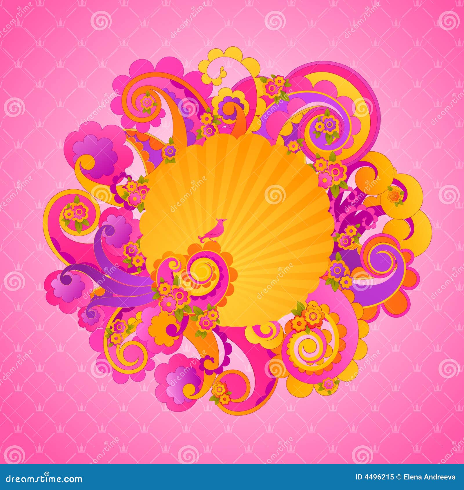 Sweet pink swirls. stock vector. Illustration of elegance - 4496215
