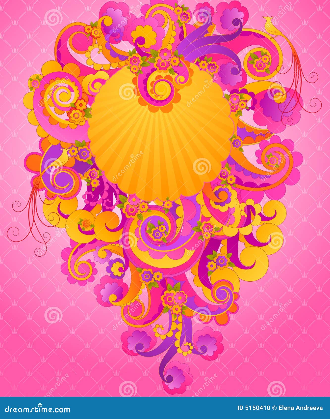Sweet pink swirls. stock vector. Illustration of bright - 5150410