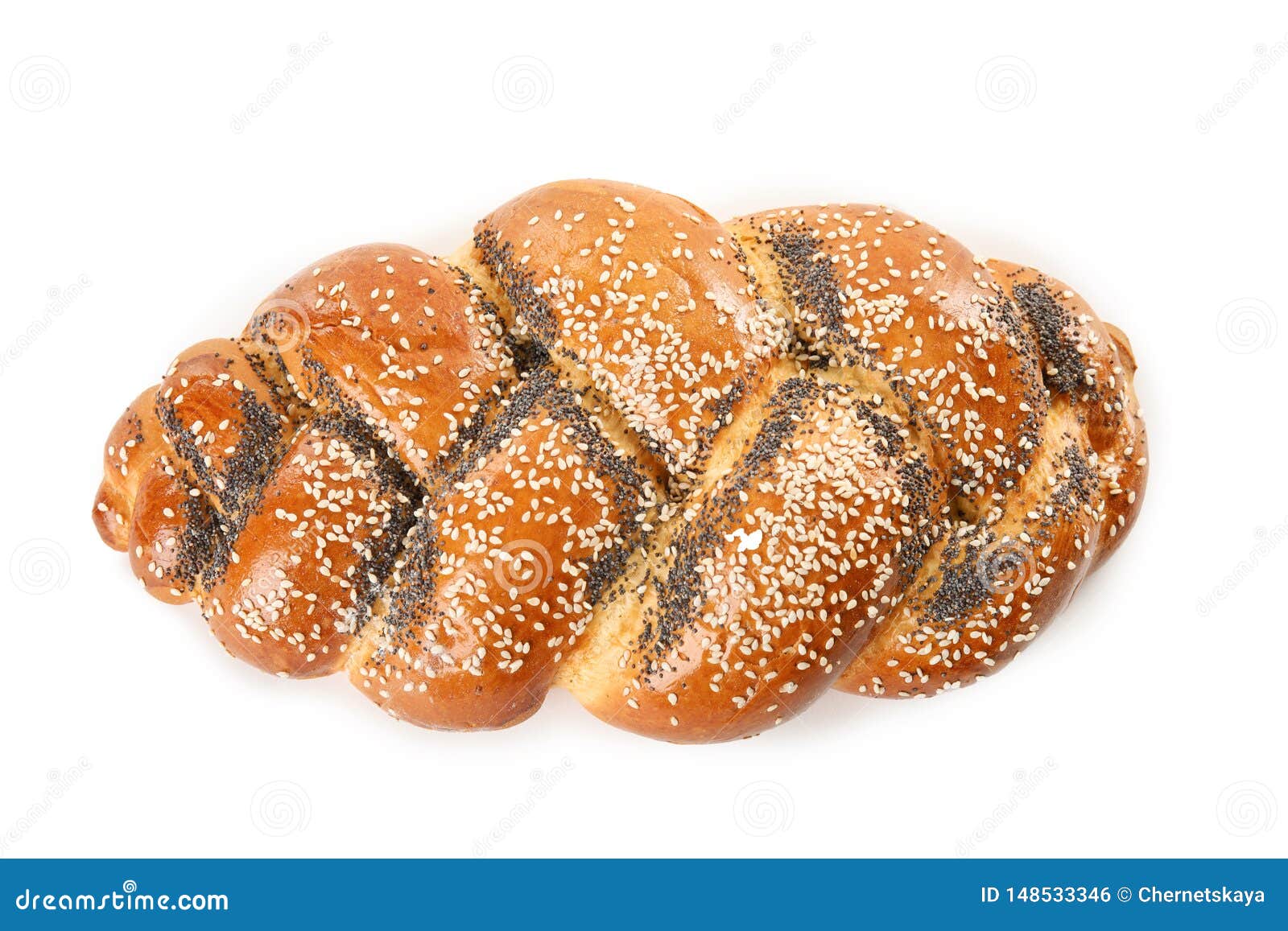 Sweet Plaited Challah on White Background. Fresh Bread Stock Photo ...