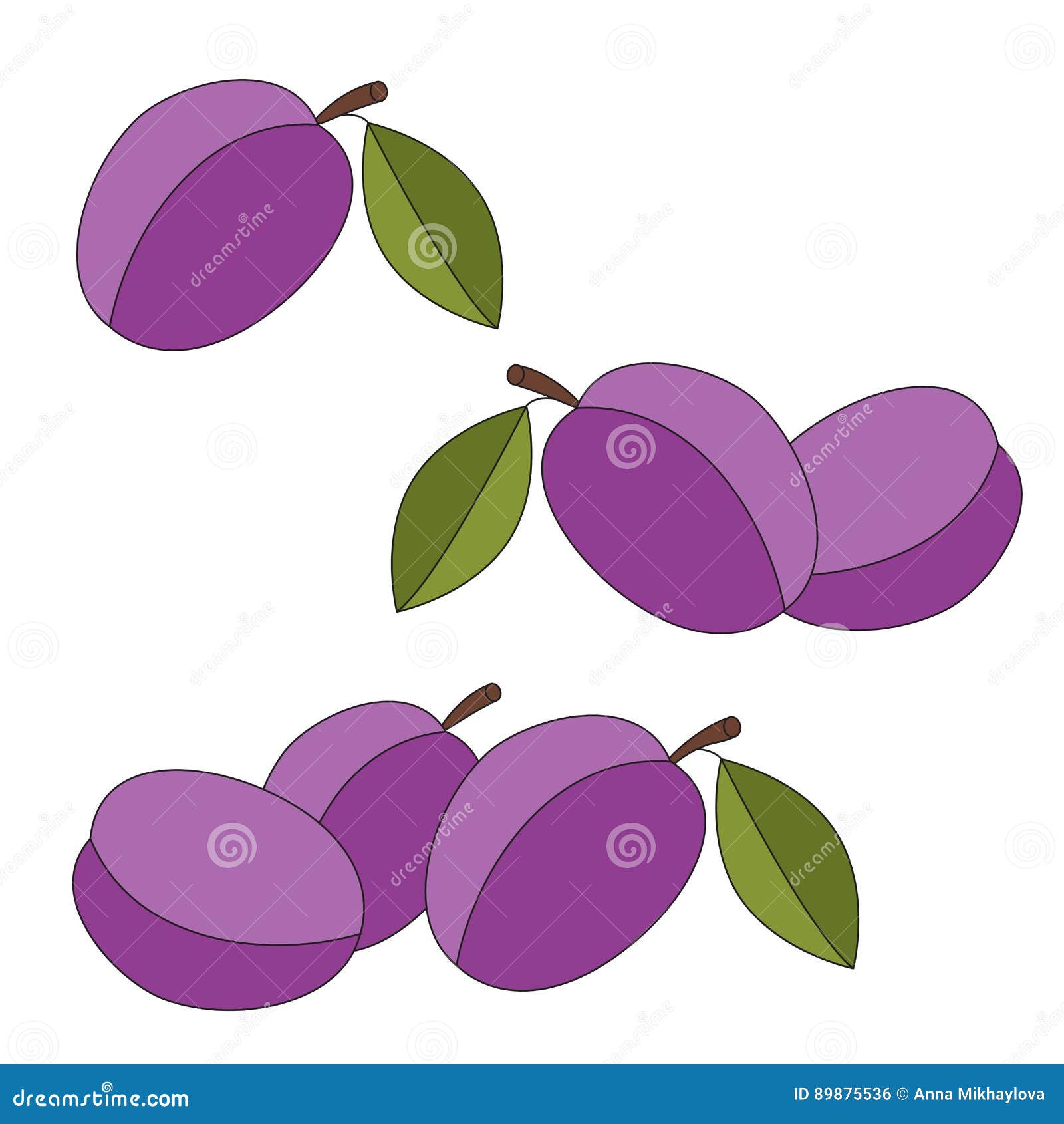 Sweet Plums cartoon. stock vector. Illustration of sweet - 89875536