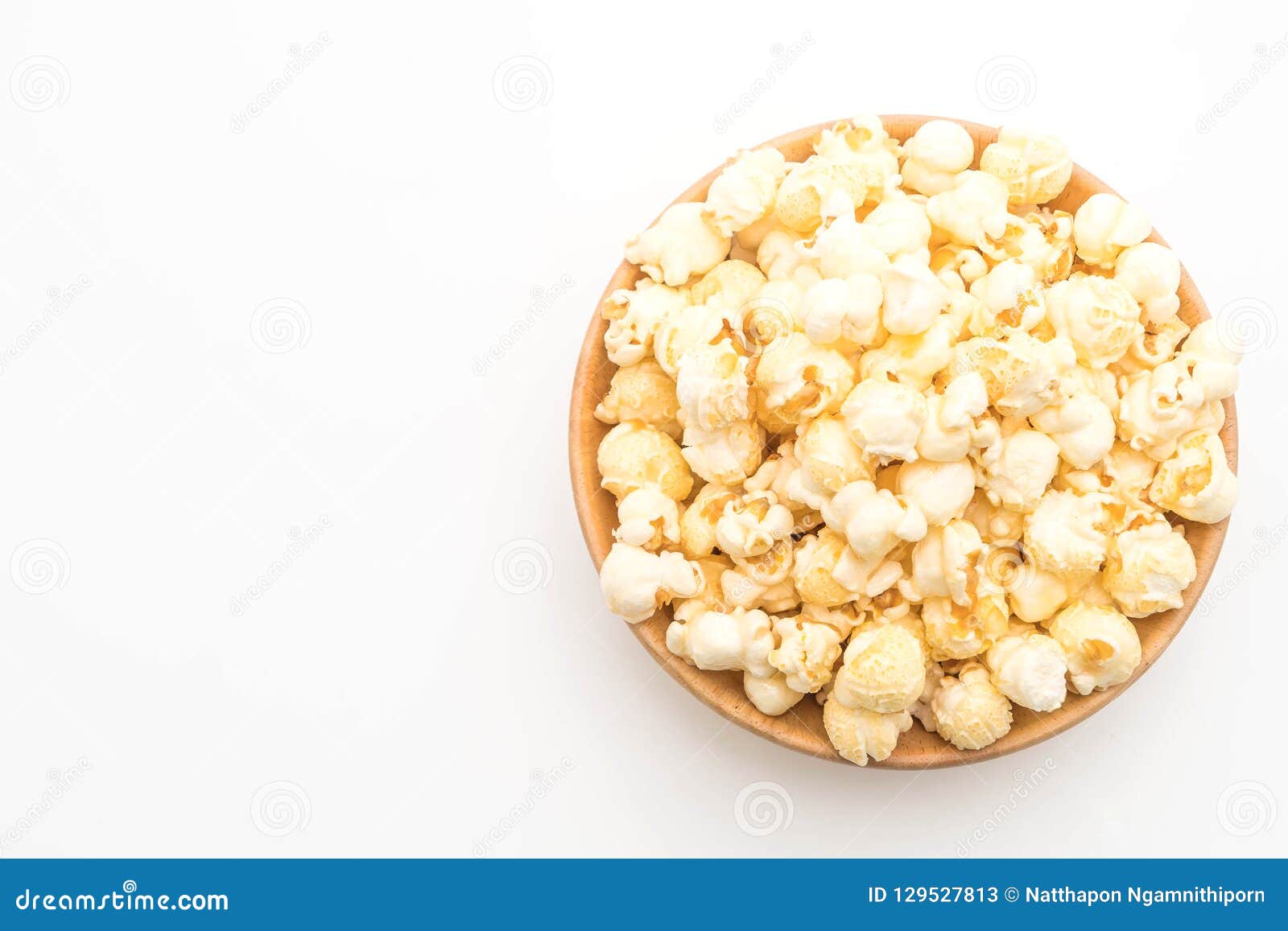 Sweet Popcorn on White Background Stock Image - Image of brown, sugar ...
