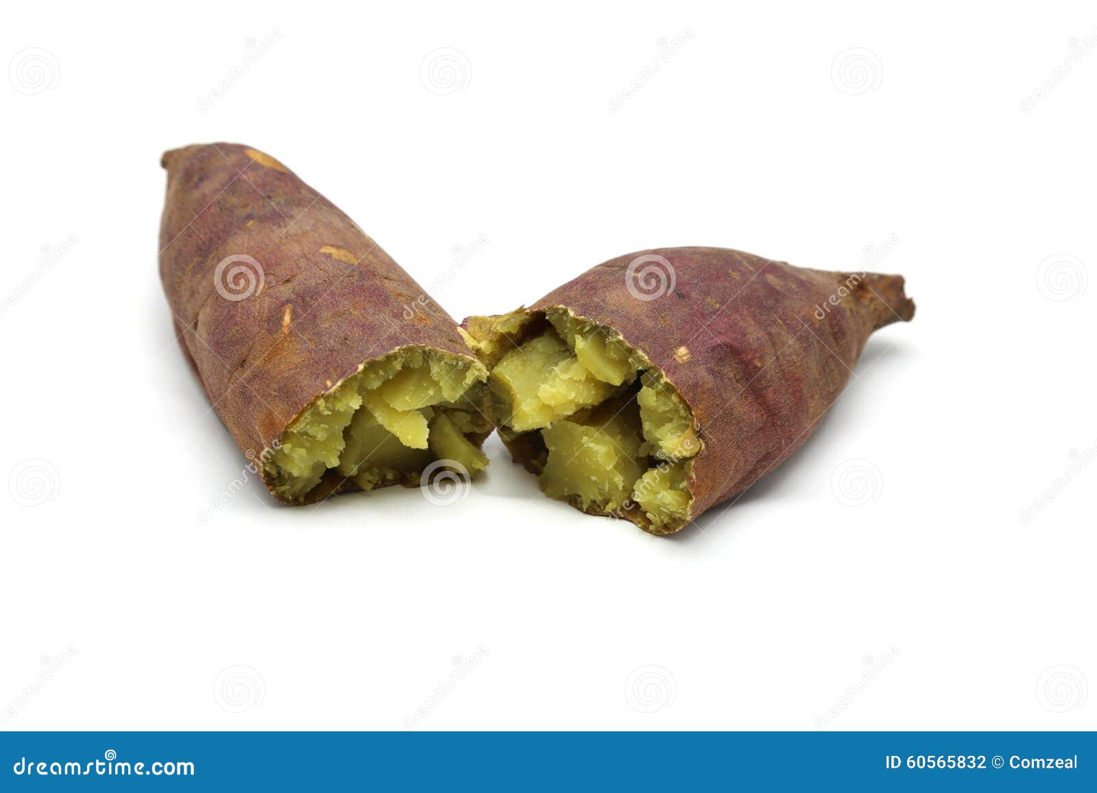 Sweet Potato Burned on White Background Stock Photo - Image of food ...