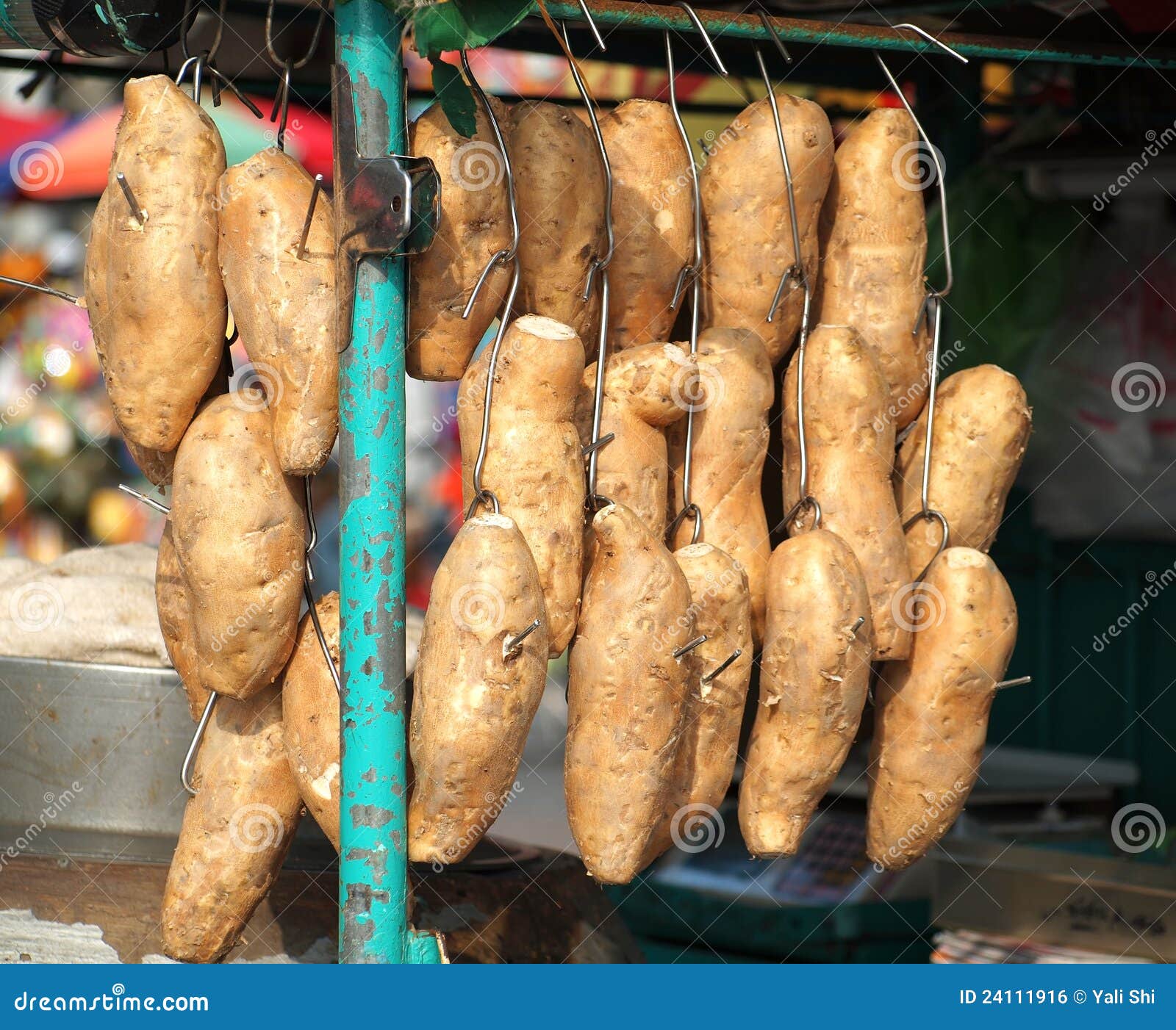 Sweet Potatoes Drying in the Sun Stock Photo - Image of potato ...
