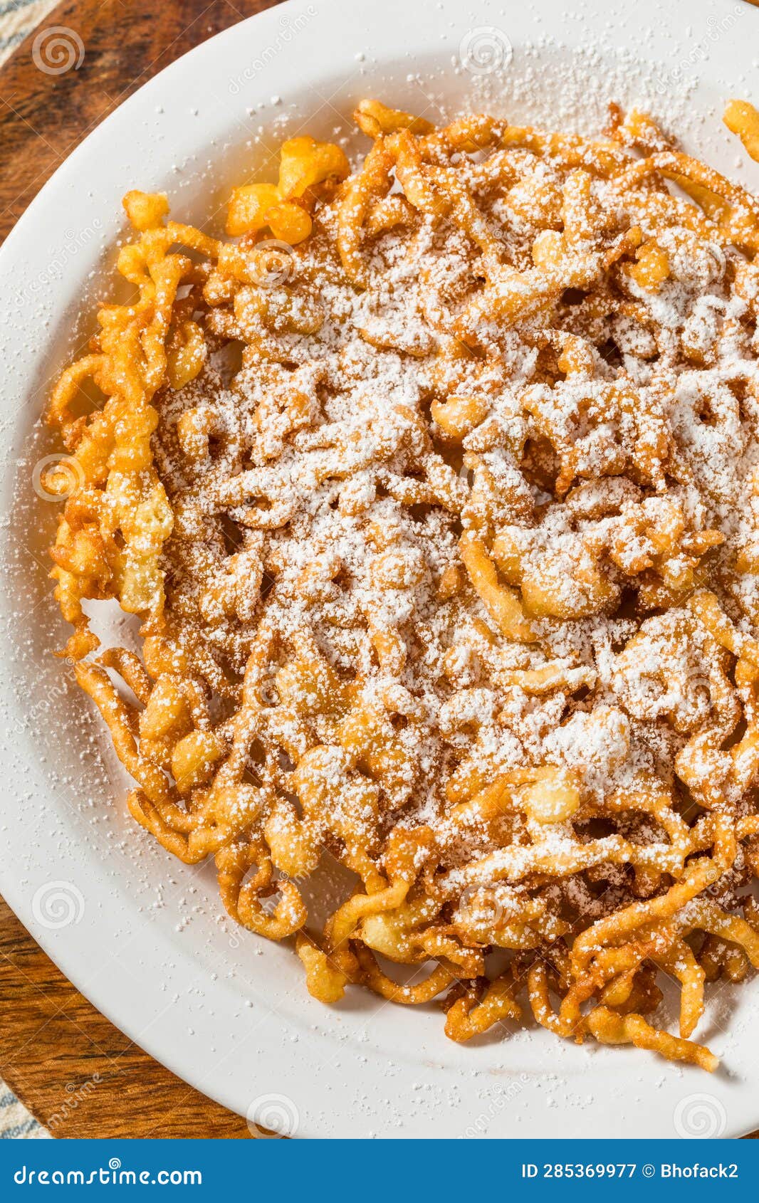 Sweet Powdered Sugar Funnel Cake Stock Image - Image of pastry, fried ...