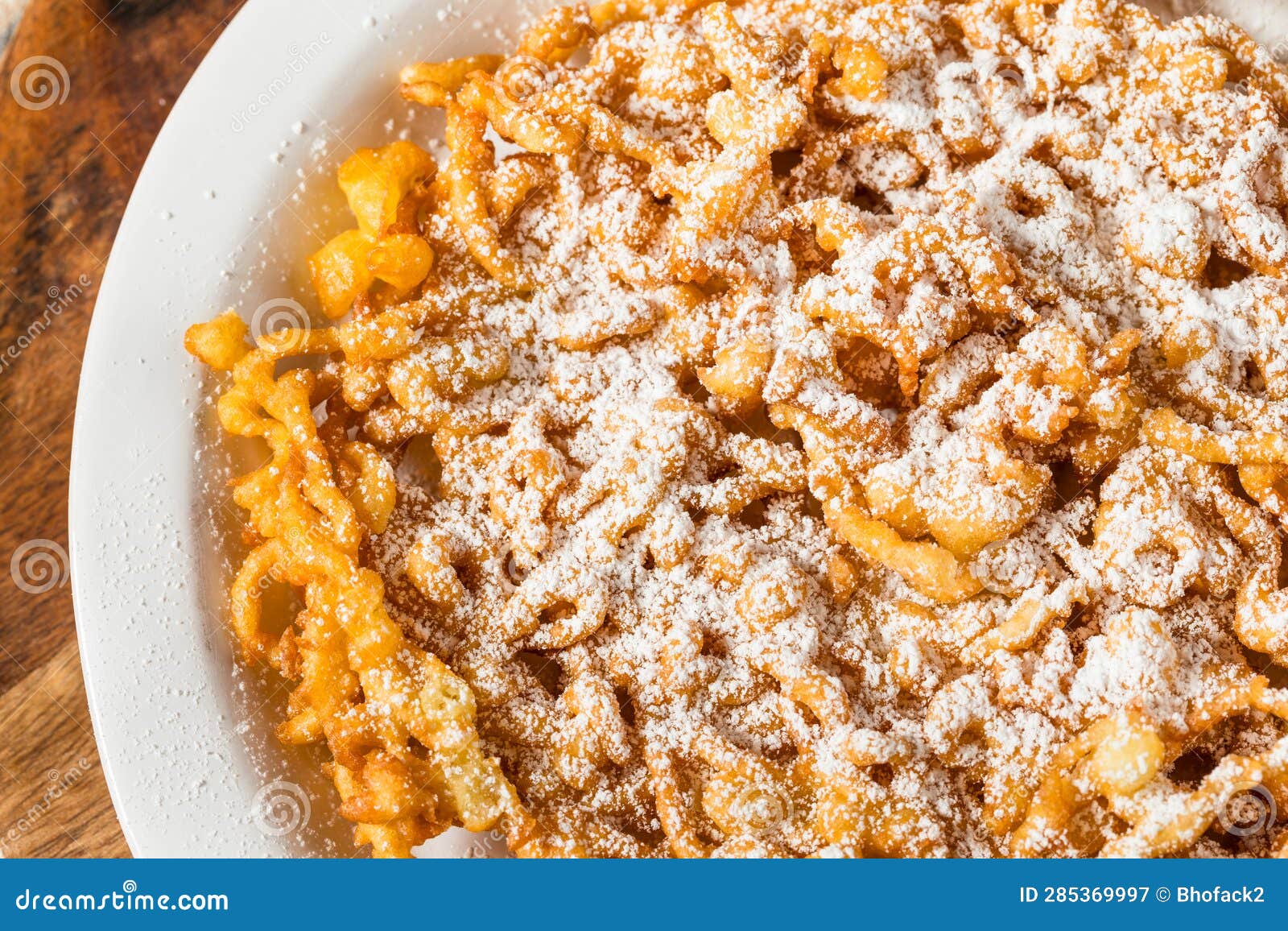Sweet Powdered Sugar Funnel Cake Stock Image - Image of homemade ...