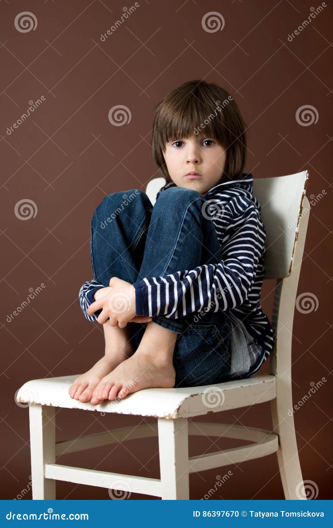 Sweet Preschool Boy, Making Faces with Different Emotion Stock Photo ...