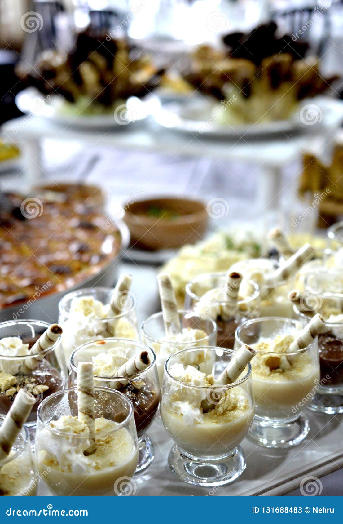 Pudding in a Drinkiing Glasses, Image Stock Image - Image of stick ...