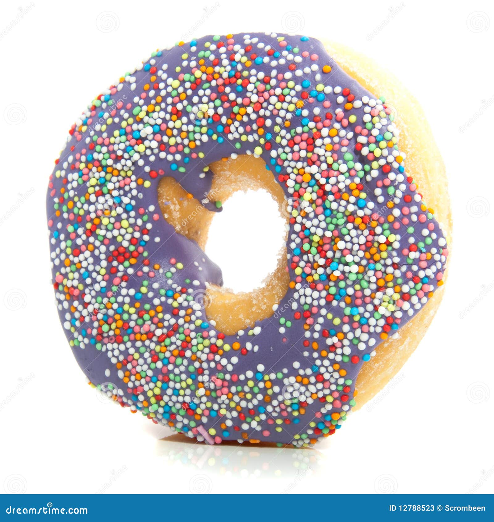 A sweet purple donut with stock image. Image of delicious - 12788523