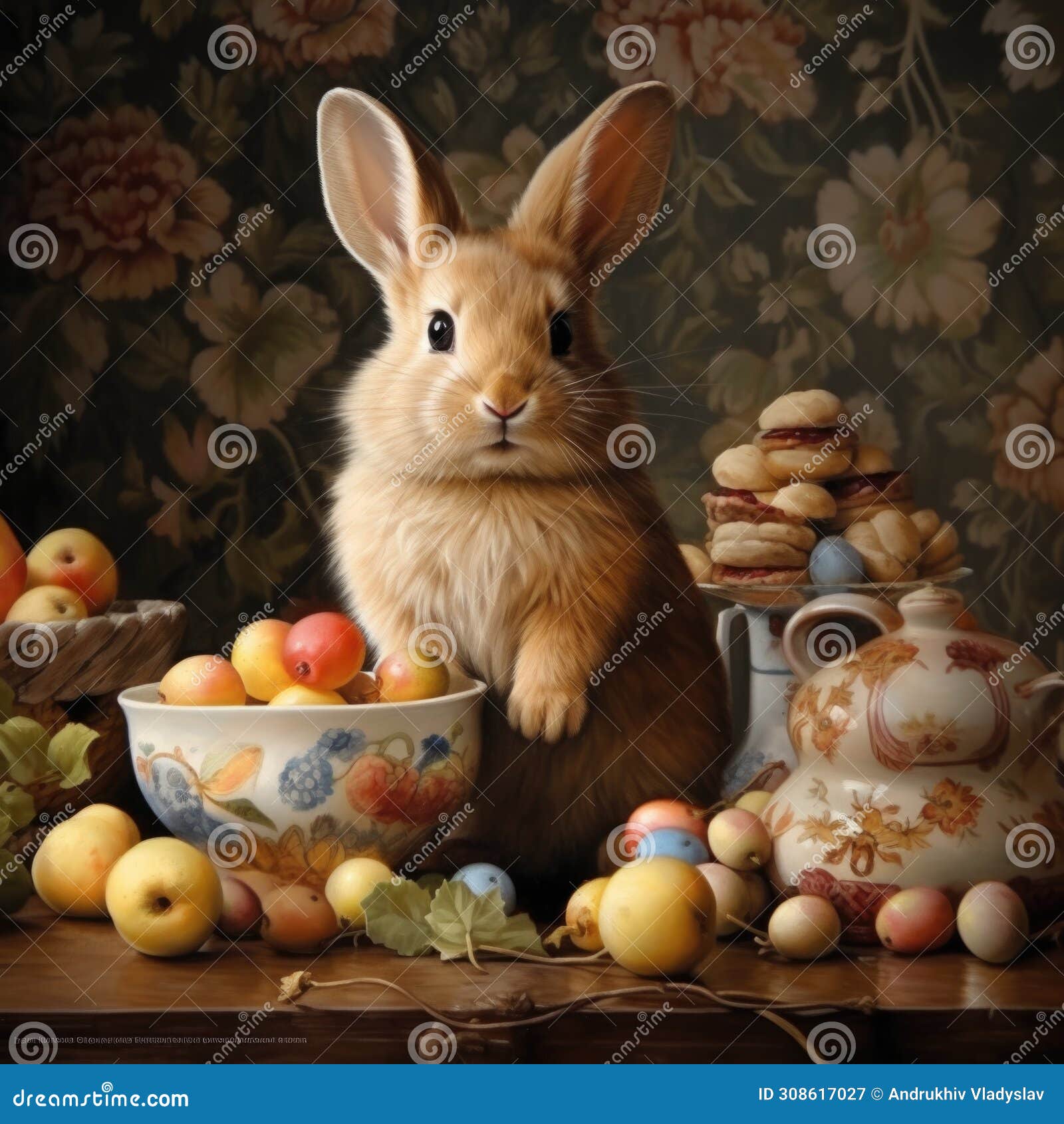 Sweet rabbit, animal art stock illustration. Illustration of cartoon ...