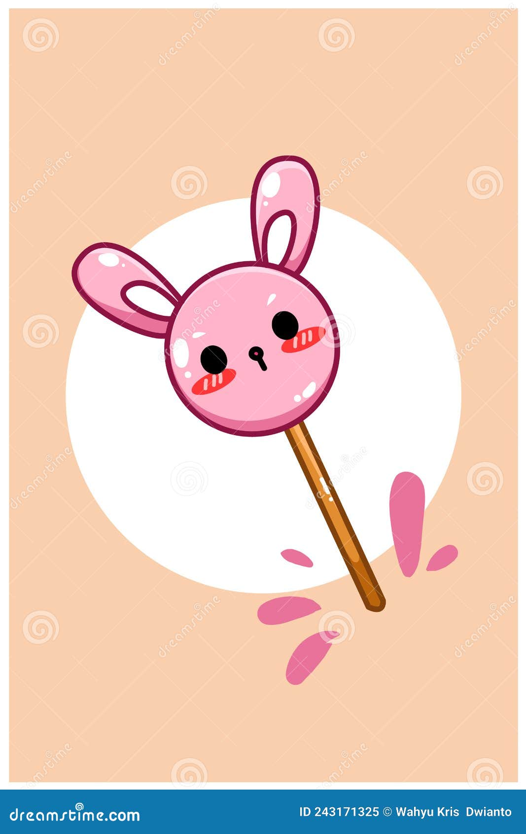 A Sweet and Rabbit Candy Cartoon Illustration Stock Vector ...