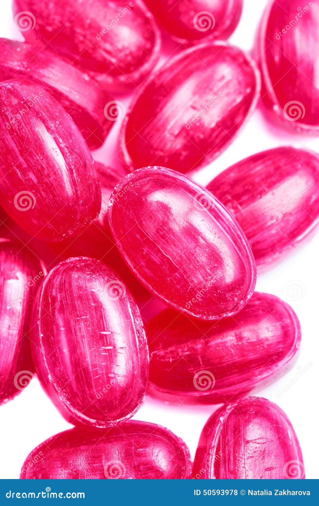 Sweet Red Candy Isolated Over White Background Macro Stock Photo ...