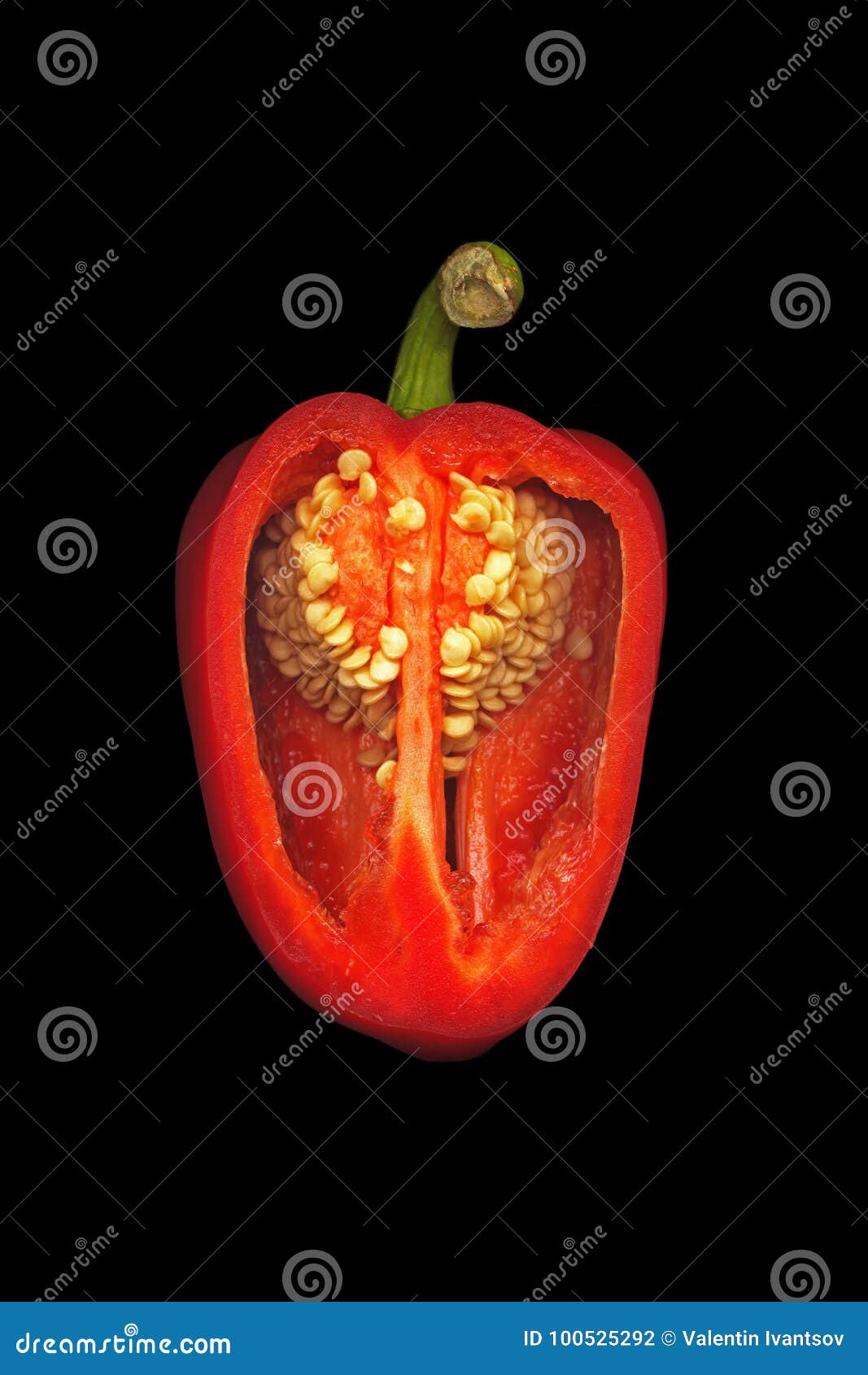 Sweet Red Capsicum in a Section Stock Photo - Image of plant, vegetable ...