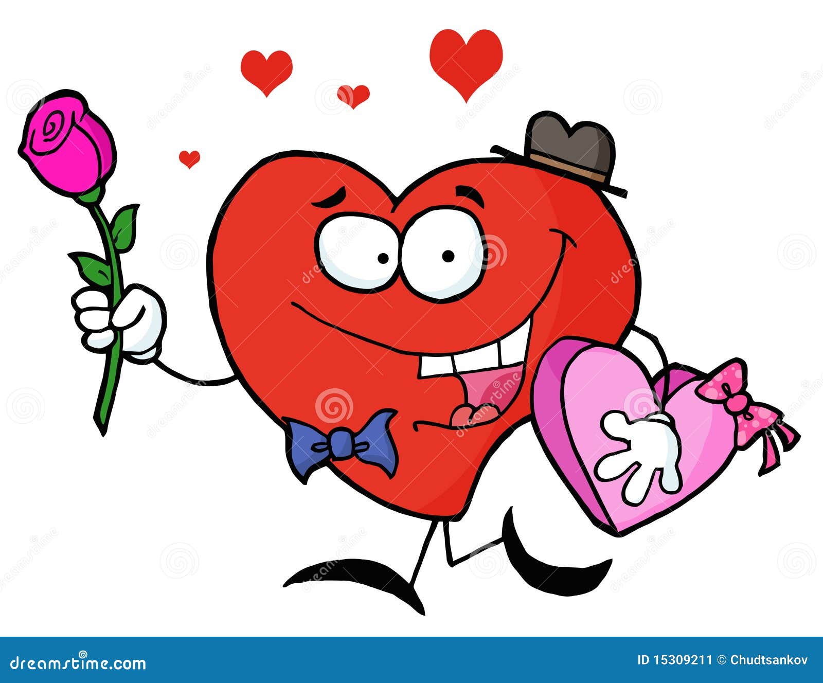 Sweet Red Heart Man Carrying Chocolates Stock Vector - Illustration of ...