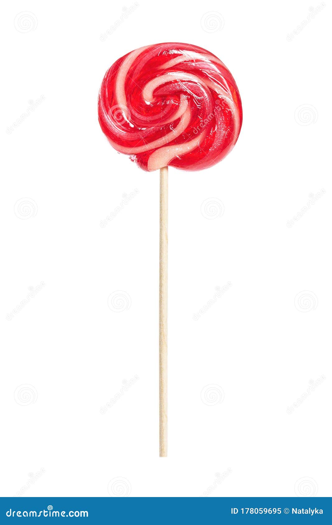 Sweet Red Lollipop Isolated on White Stock Image - Image of lolly ...