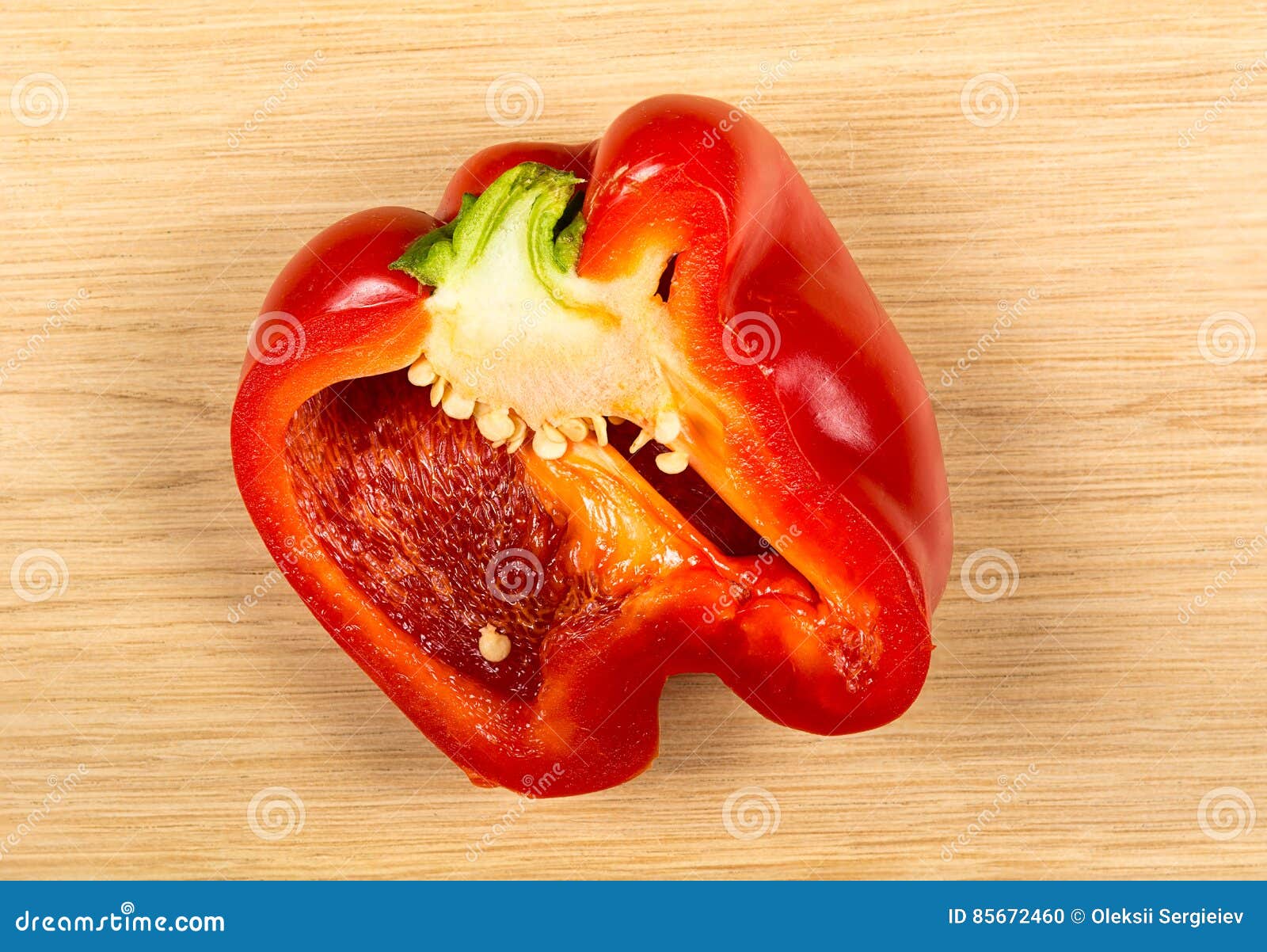 Sweet red pepper in a cut stock photo. Image of organic - 85672460