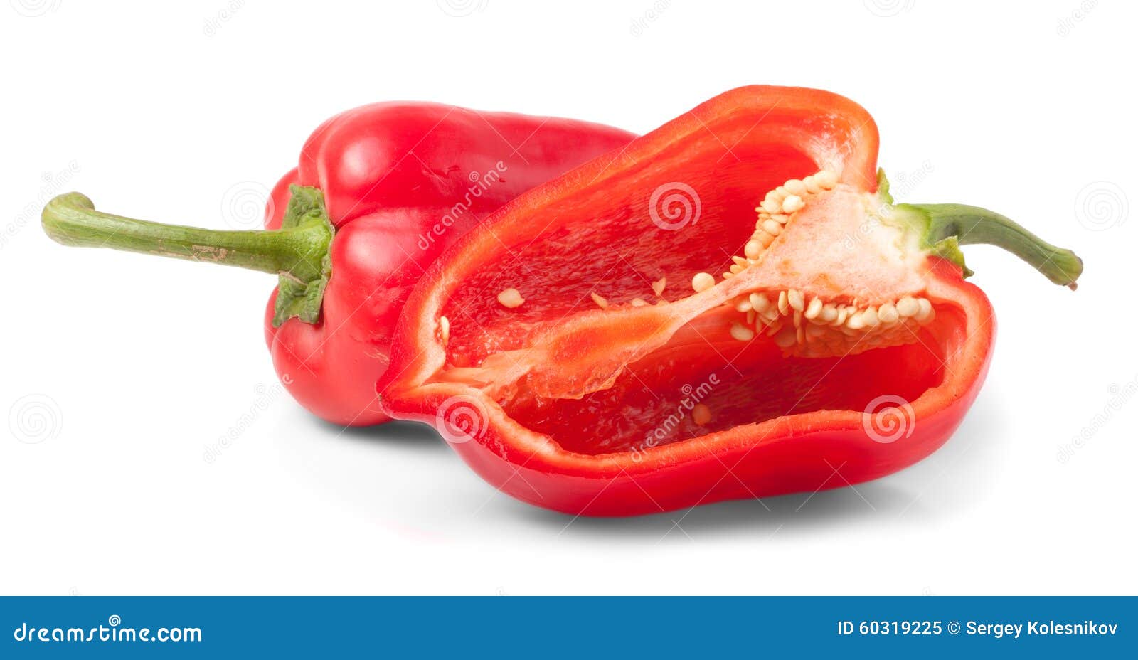 Sweet Red Pepper and Half Cut Stock Image - Image of lifestyle, paprika ...