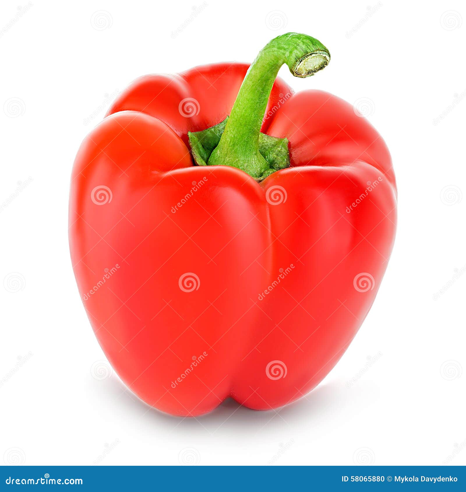 Sweet Red Pepper Isolated on White Stock Photo - Image of agriculture ...