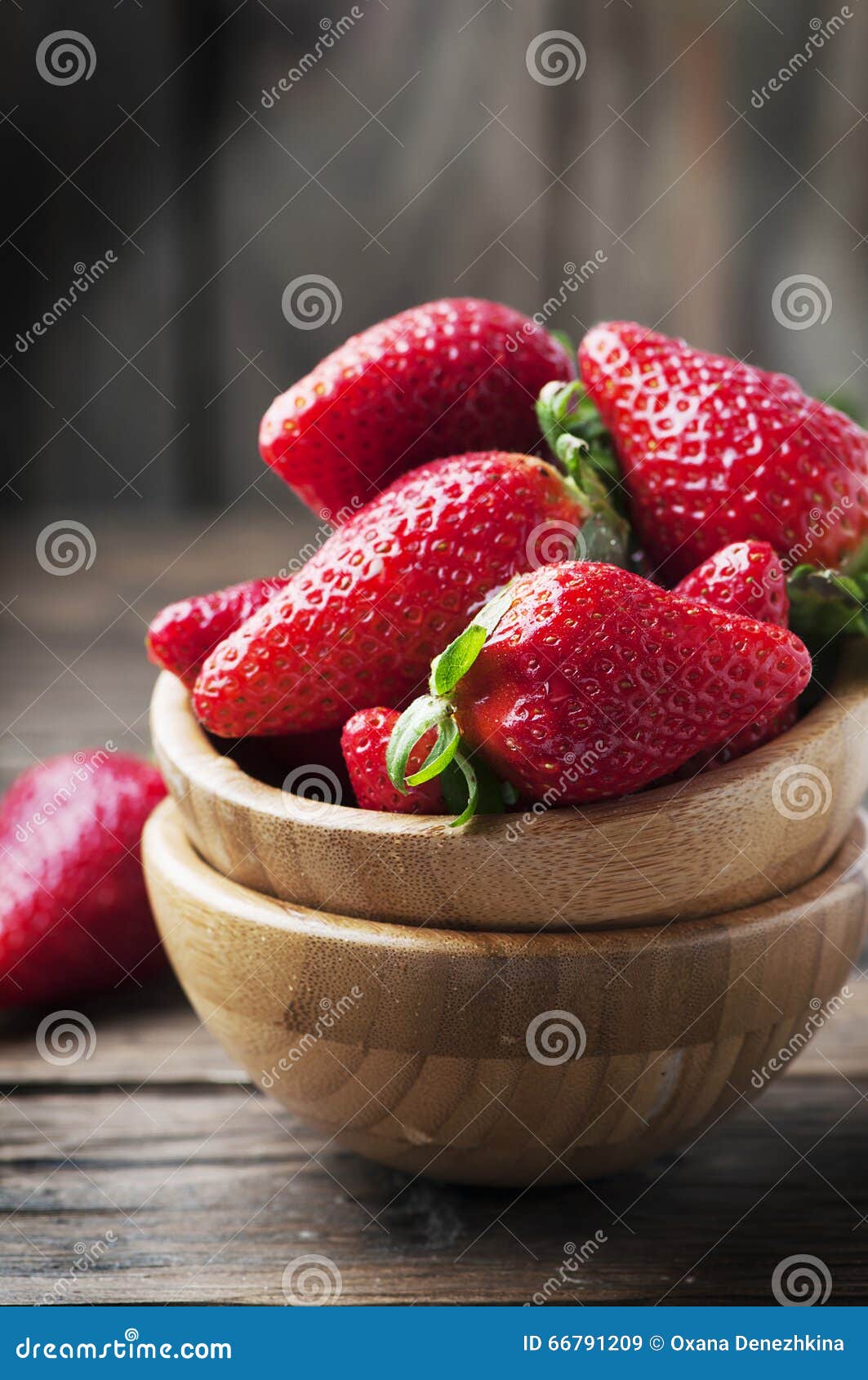 Sweet Red Strawberry on the Wooden Table Stock Image - Image of fruit ...