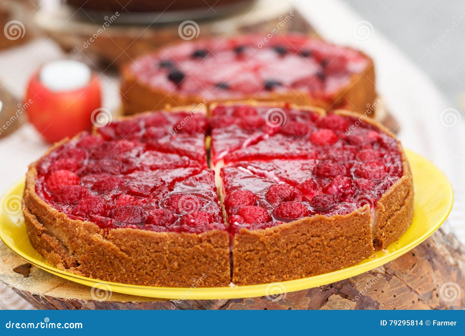 Sweet red tart stock photo. Image of table, yummy, raspberries - 79295814