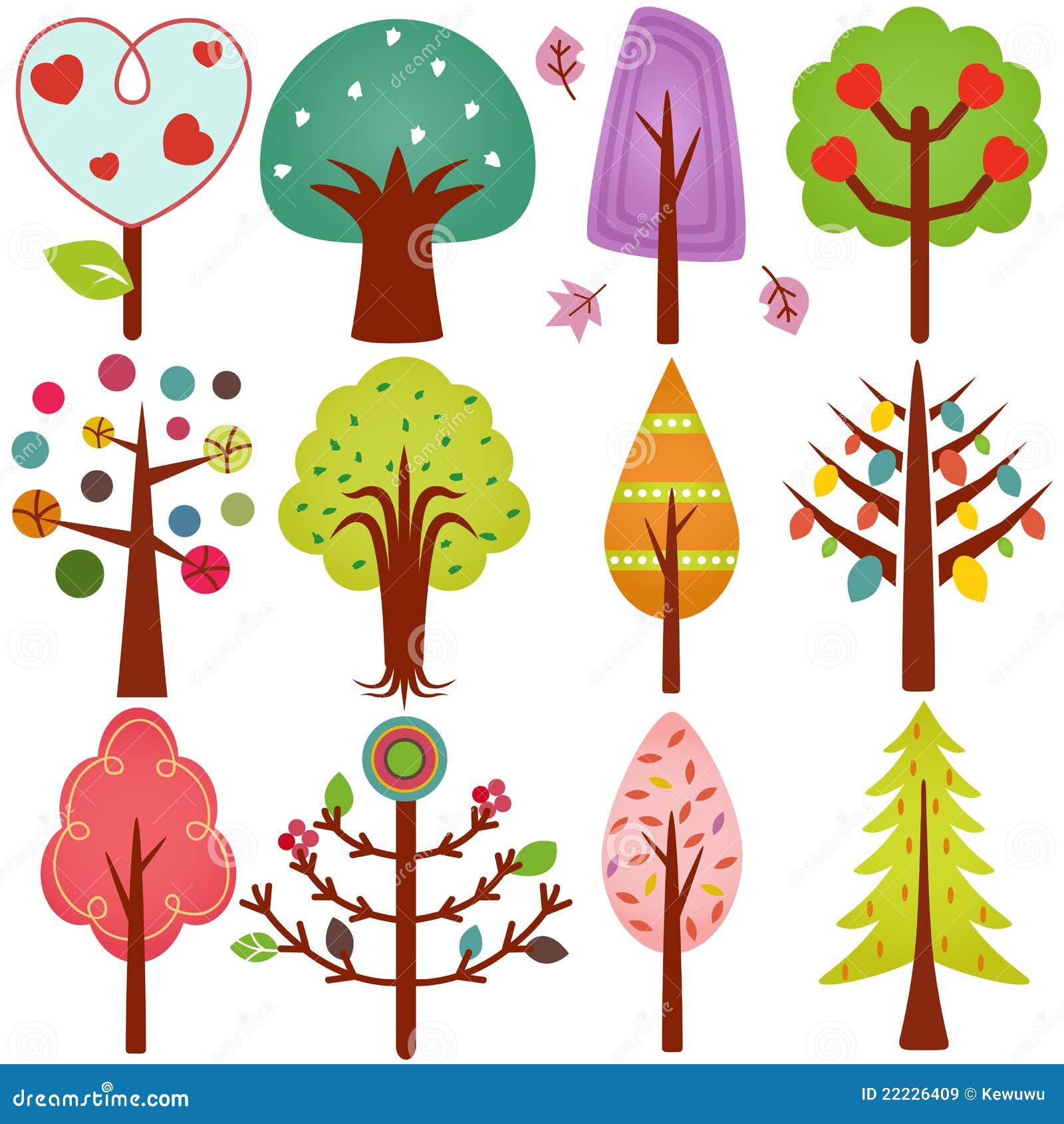 Sweet Retro Trees, Seamless Background Isolated on Stock Vector ...