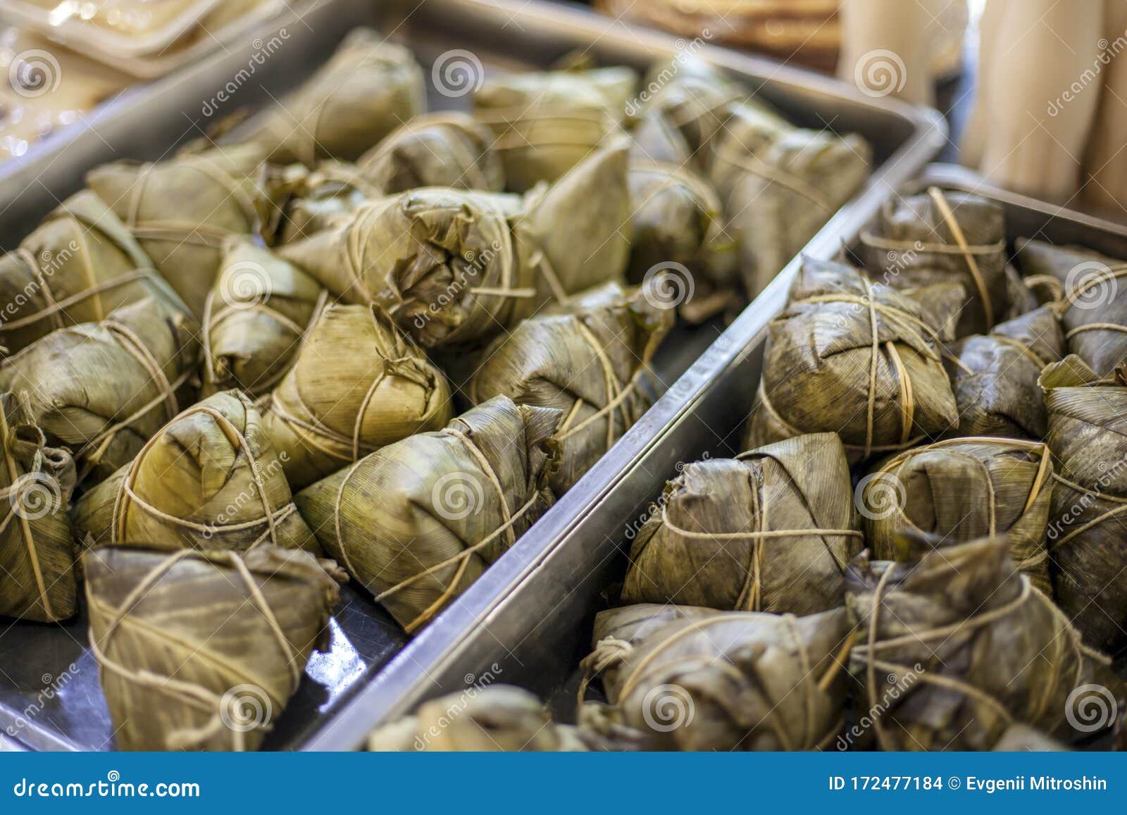 Sweet Rice in Palm Leaves, Ketupat or Rice Dumpling Stock Photo - Image ...