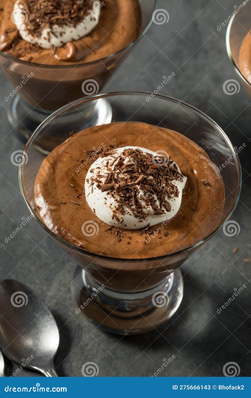 Sweet Rich Chocolate Mousse Dessert Stock Image - Image of spoon, sweet ...