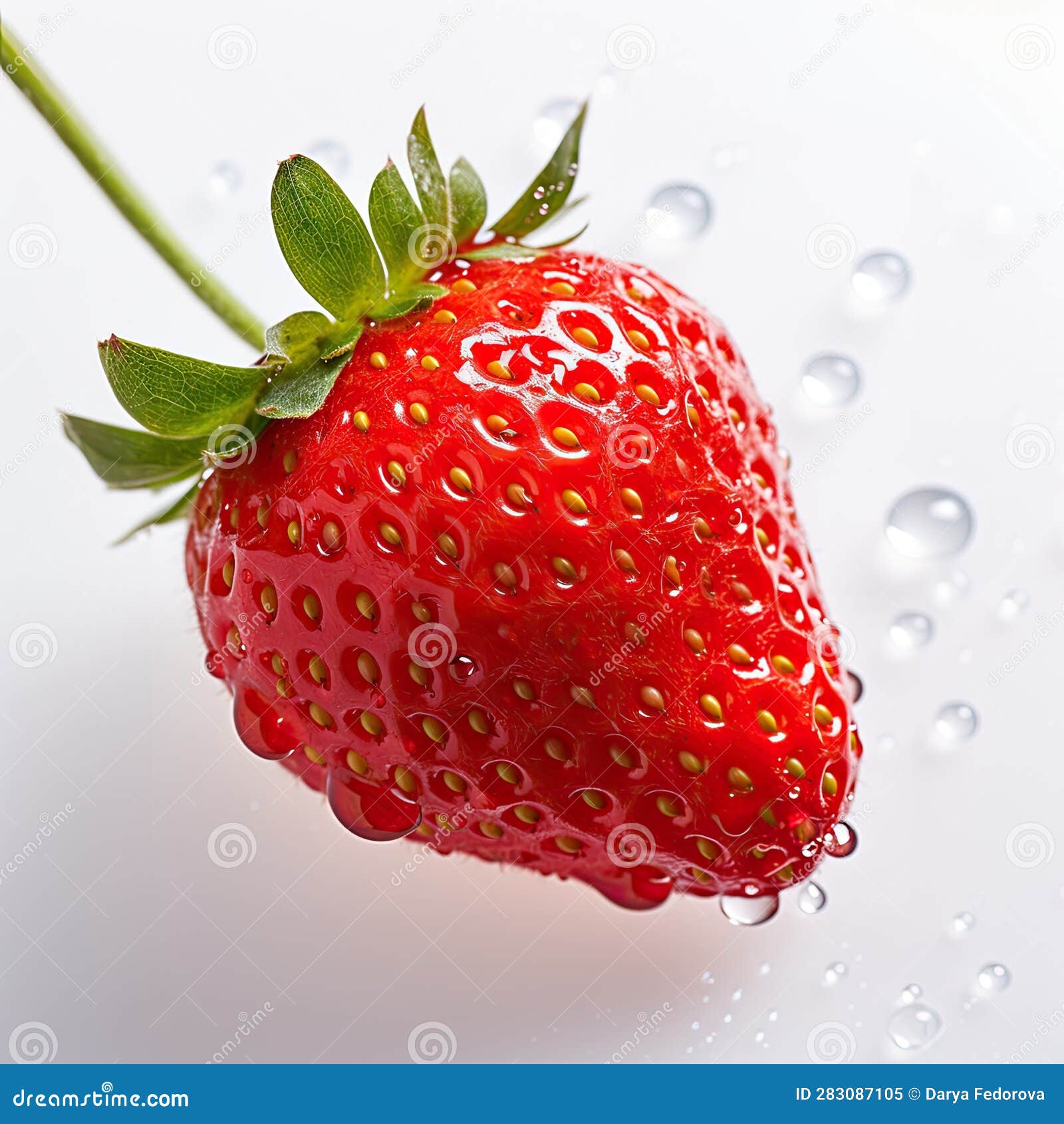 Sweet Ripe Strawberry with Water Drops. Generative AI Stock Image ...