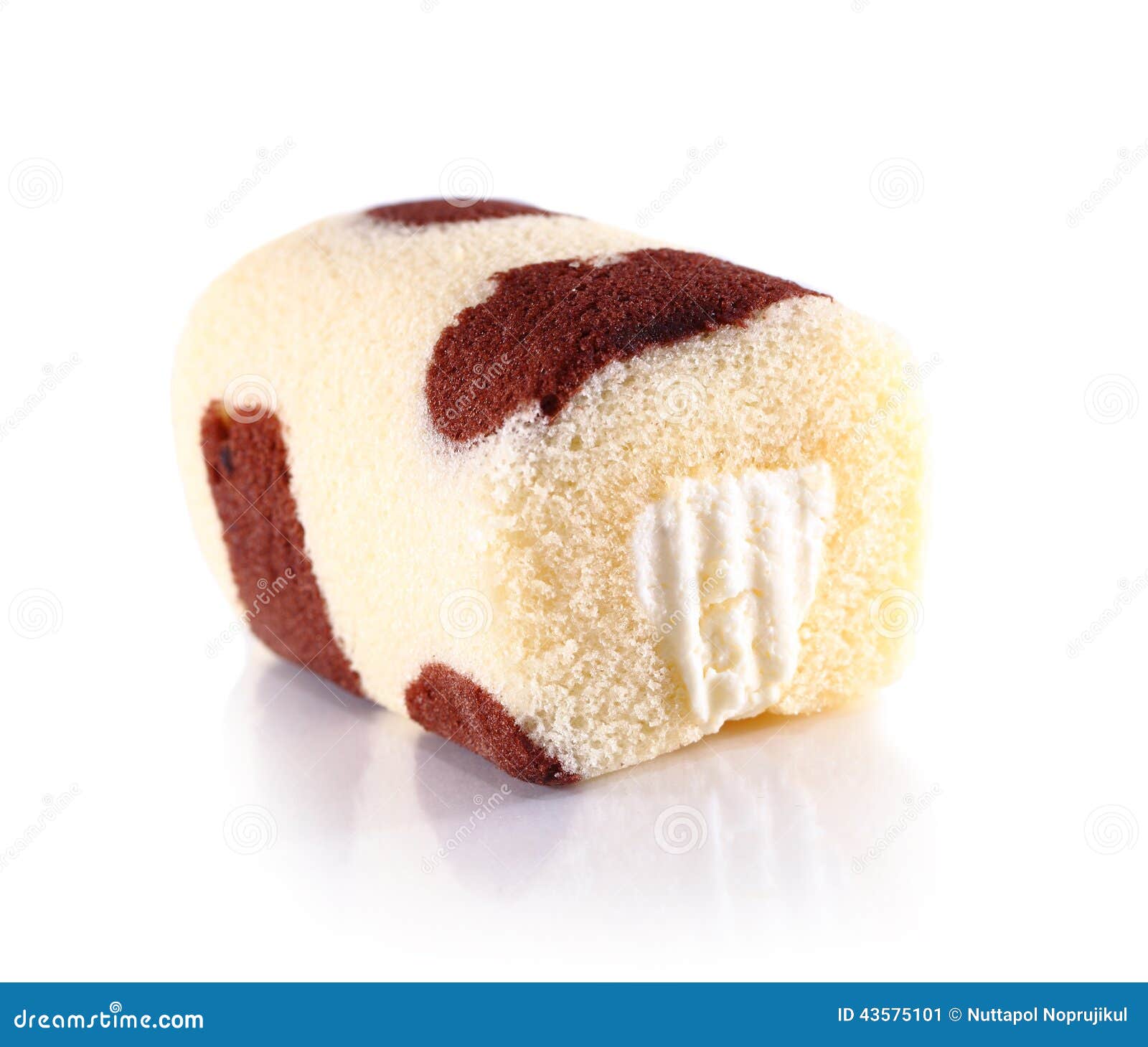 Sweet roll cake on white stock image. Image of bakery - 43575101