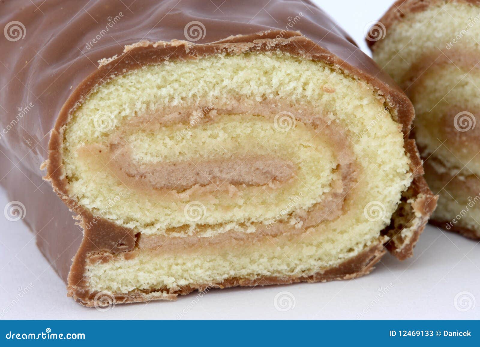 Sweet roll with chocolate stock image. Image of food - 12469133