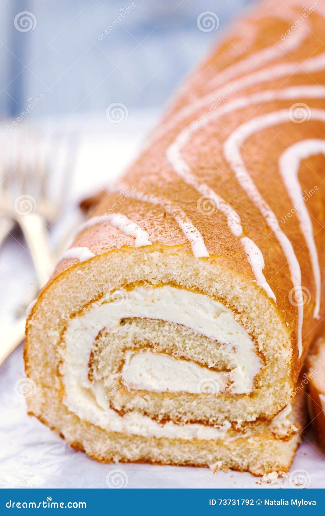Sweet roll in white paper stock photo. Image of food - 73731792