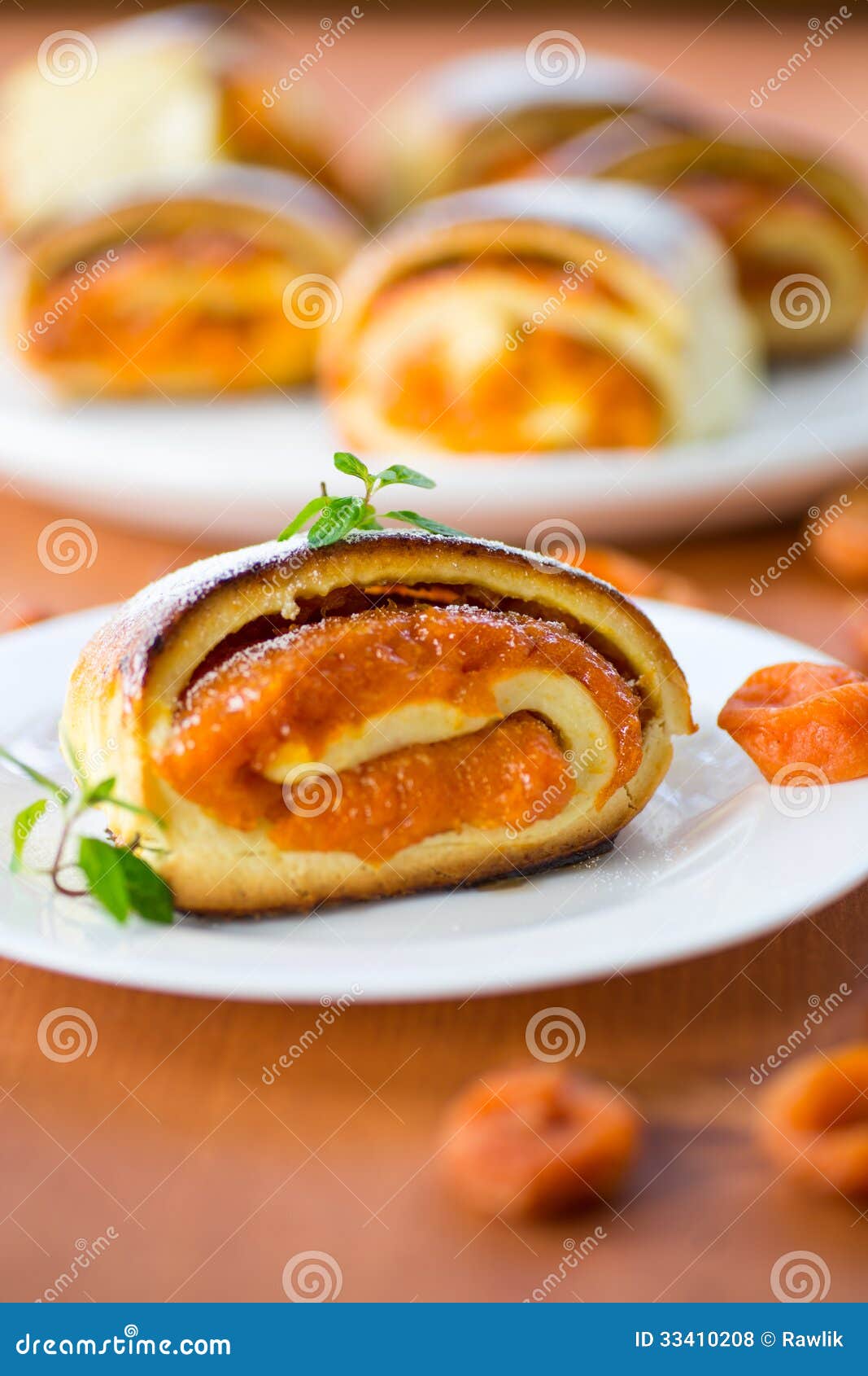 Sweet rolls with apricots stock photo. Image of breakfast - 33410208