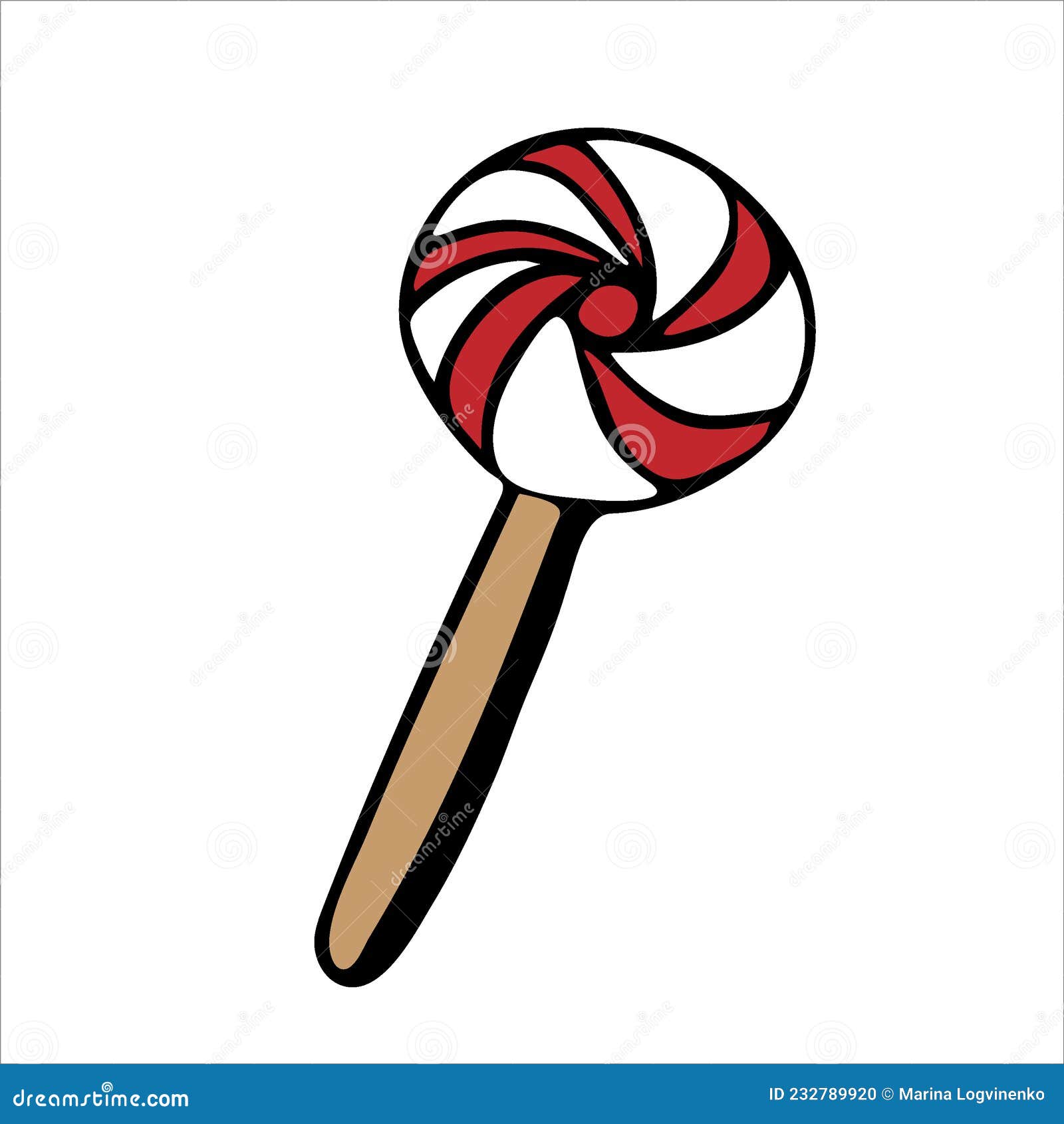 Sweet Round Candy in Doodle Style Stock Vector - Illustration of ...