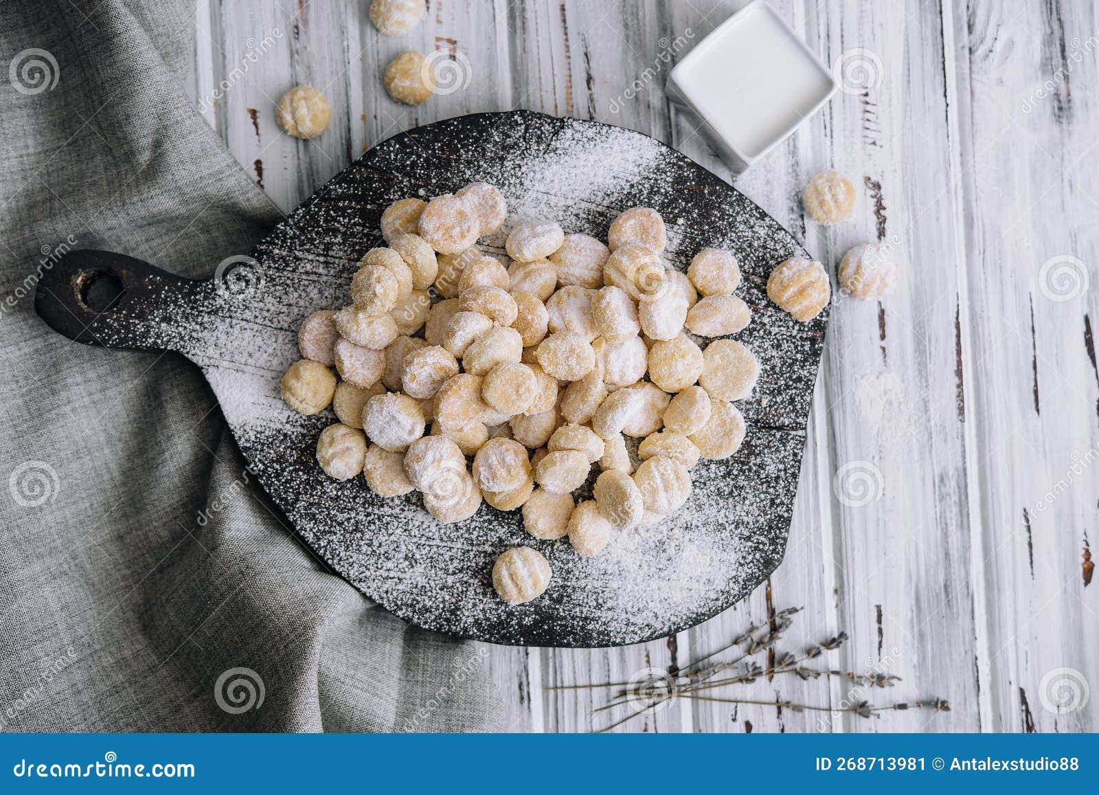 Sweet, Round Cookies Rolled in Powdered Sugar Stock Image - Image of ...