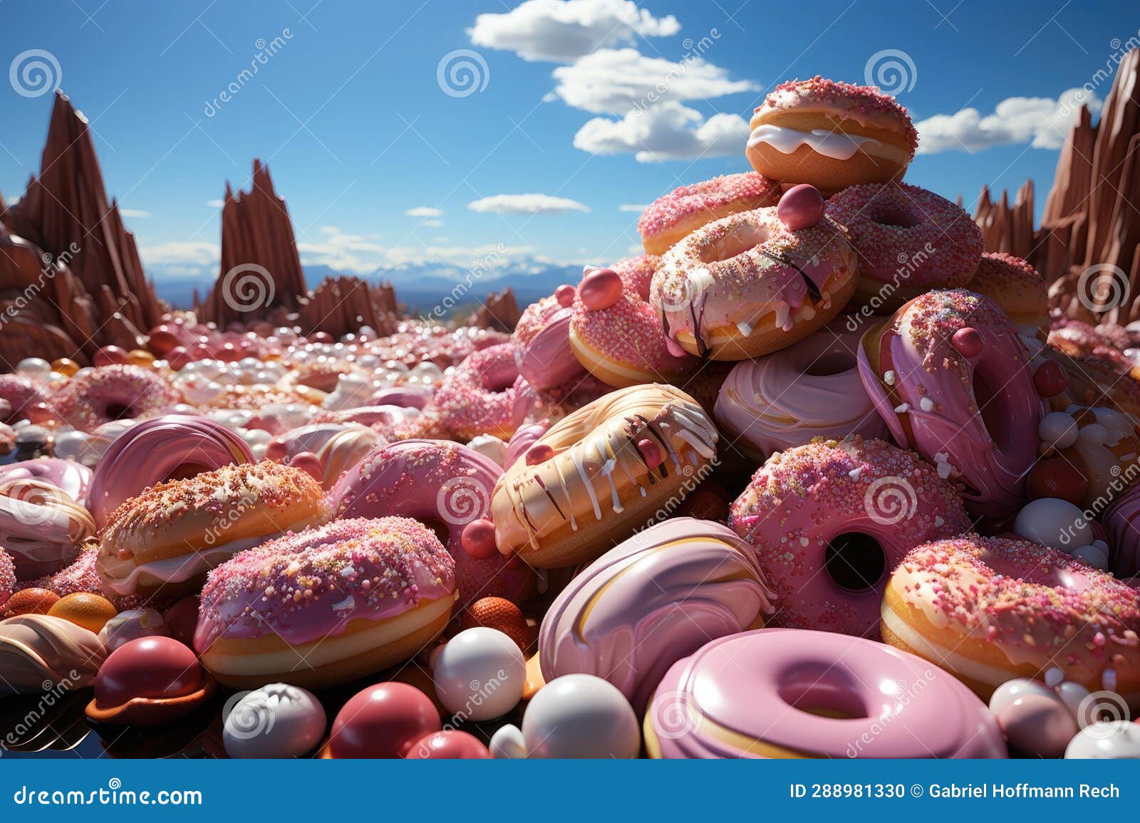 A Sweet Scenario: Floating Donuts in an Enchanted World., Generative IA ...