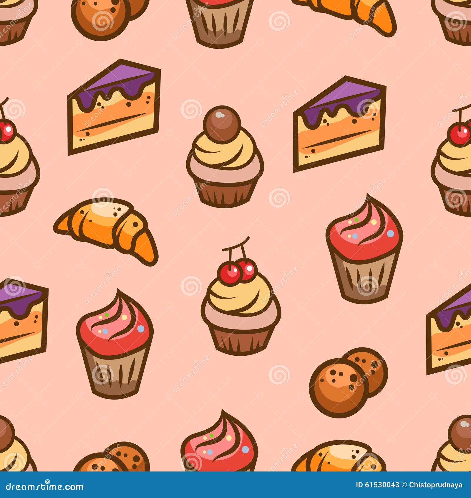 Sweet seamless pattern stock illustration. Illustration of border ...