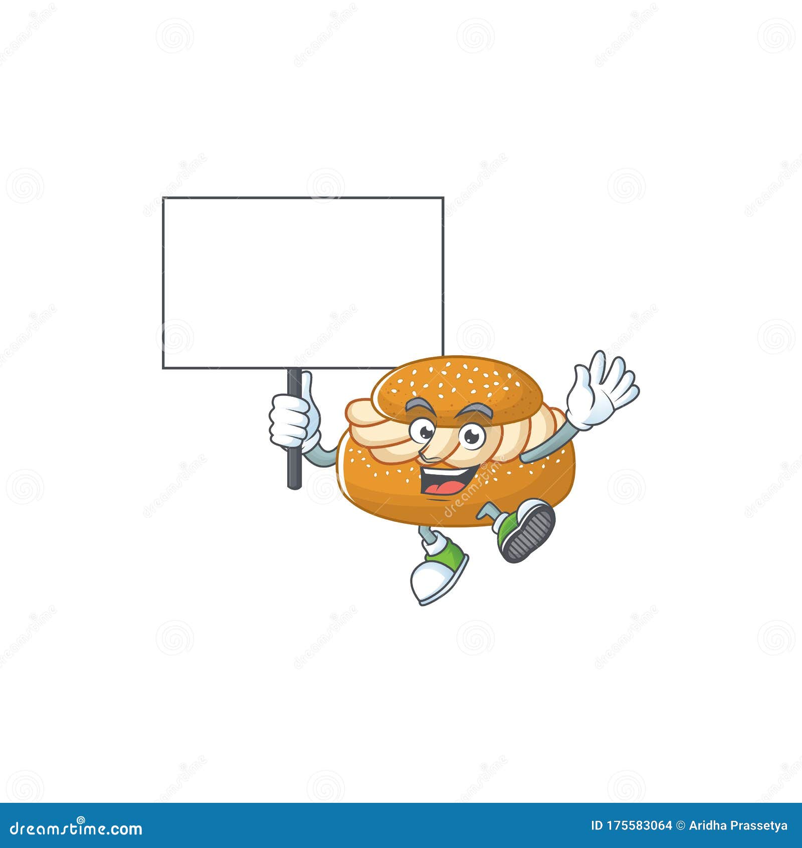 Sweet Semla Cartoon Character Bring a Board Stock Vector - Illustration ...