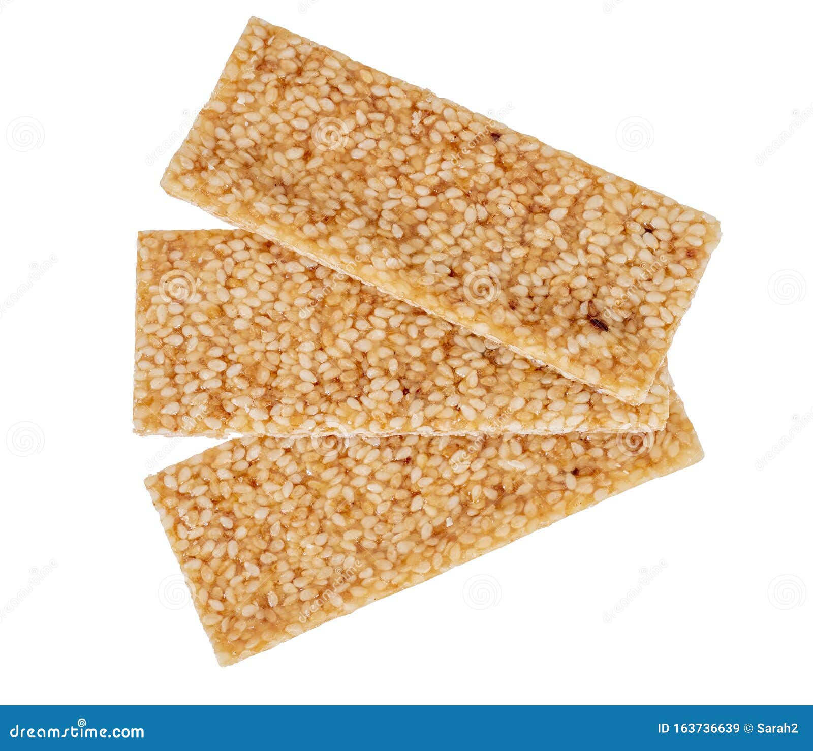 Sweet Sesame Seed Snacks Isolated on White Background. Crunchy, Brittle ...