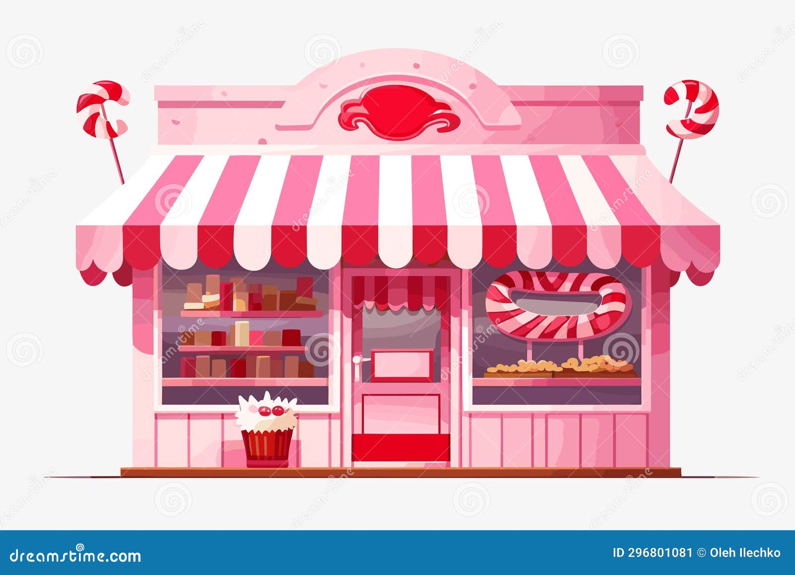 Sweet Shop Awning Vector Flat Minimalistic Isolated Illustration Stock ...