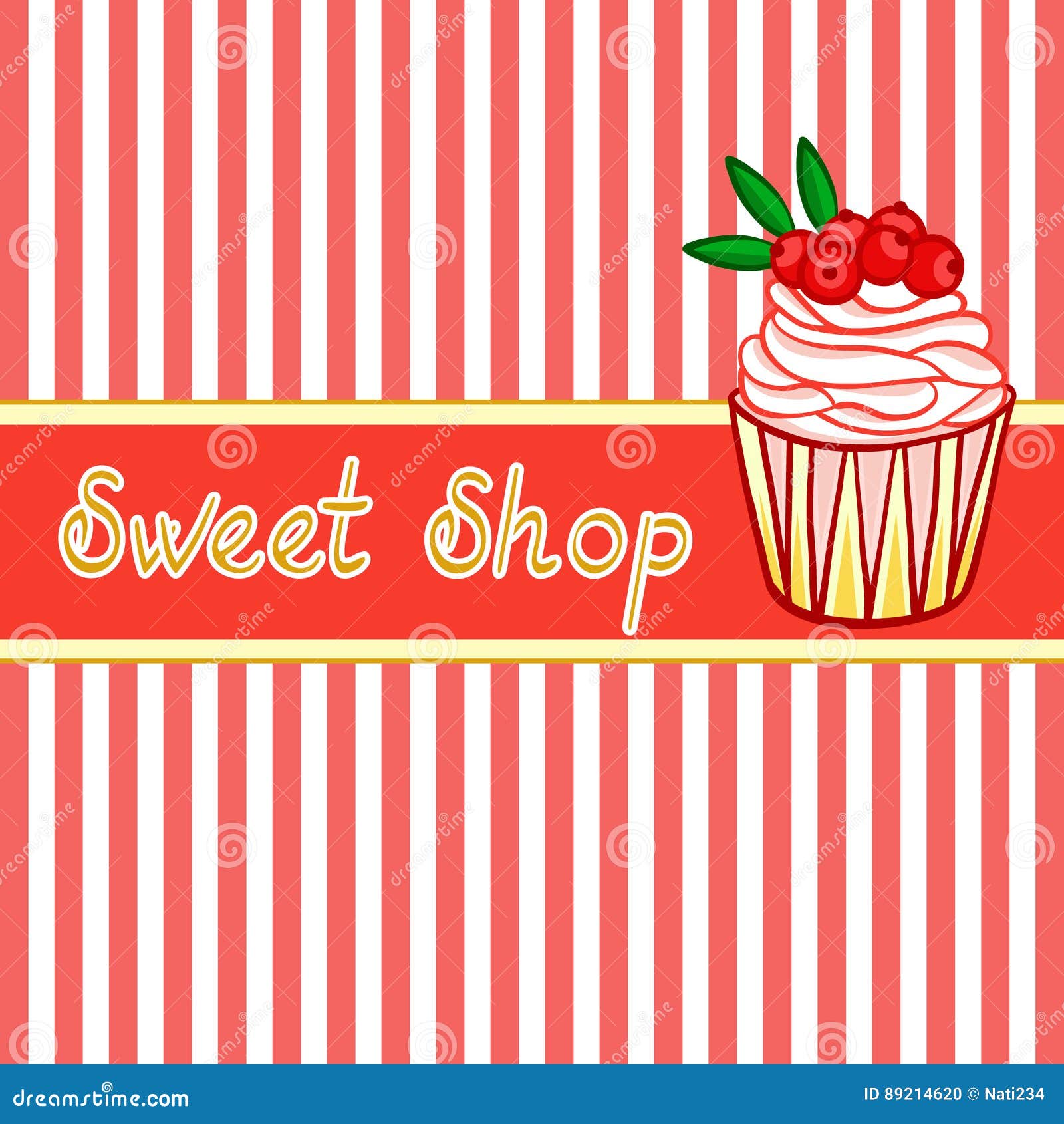 Sweet shop. stock vector. Illustration of label, concept - 89214620