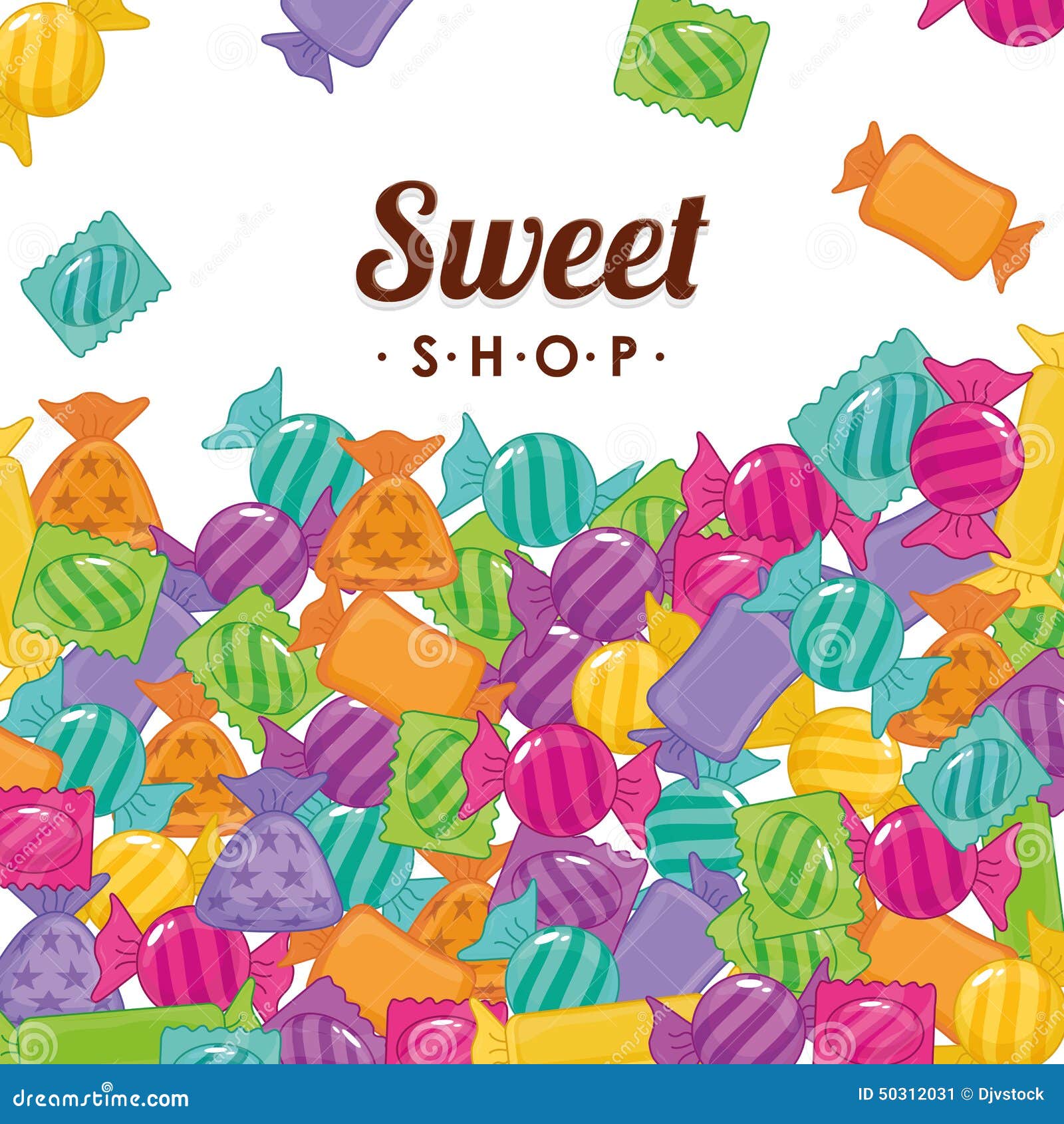 Sweet shop stock vector. Illustration of card, template - 50312031