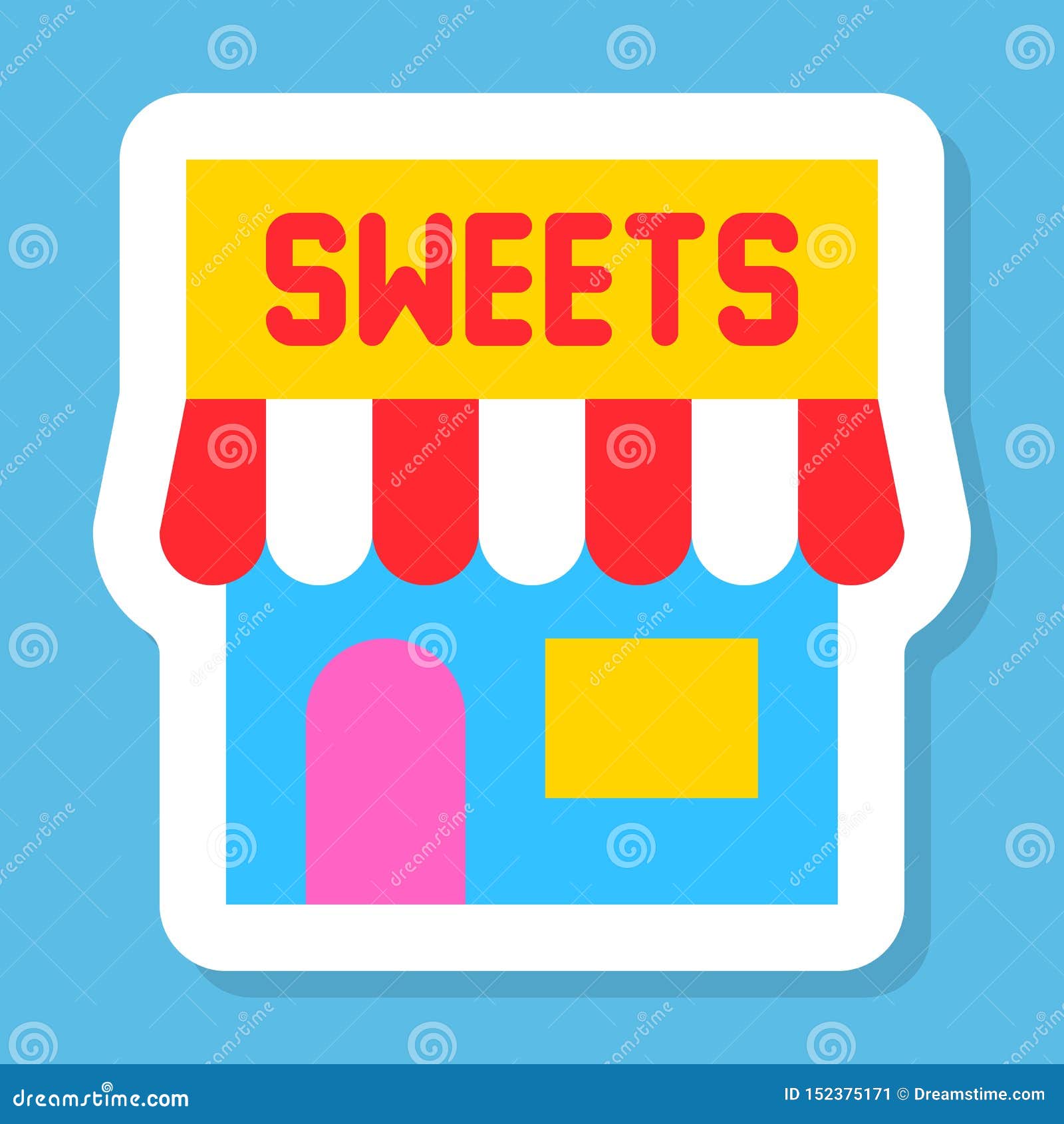 Sweet Shop Sticker Vector, Isolated Flat Stye Icon Stock Vector ...