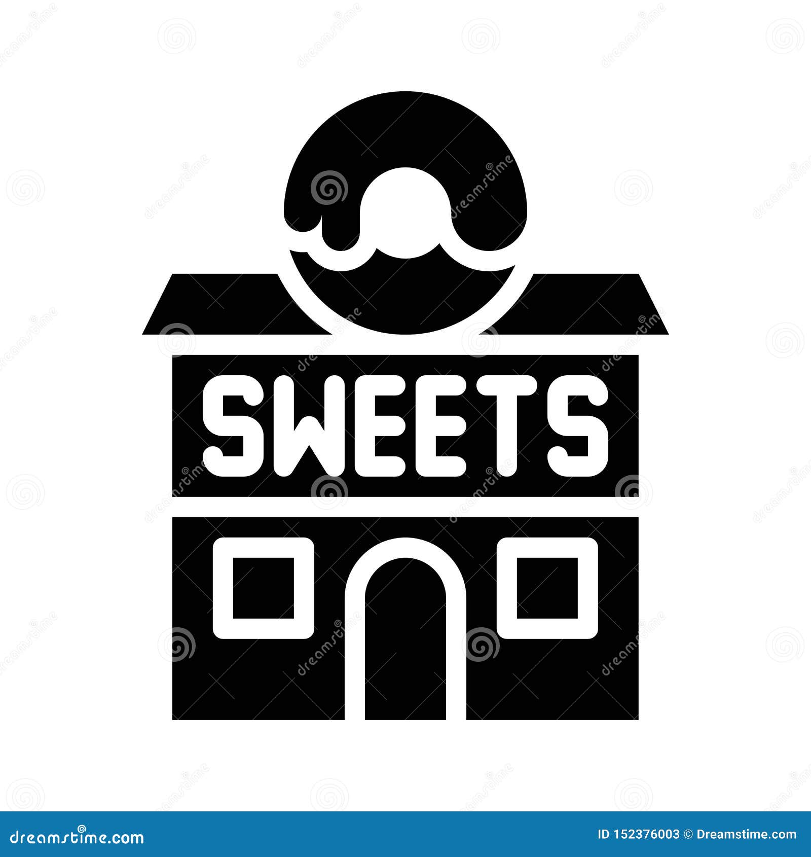 Sweet Shop Vector Illustration, Isolated Solid Stye Icon Stock Vector ...
